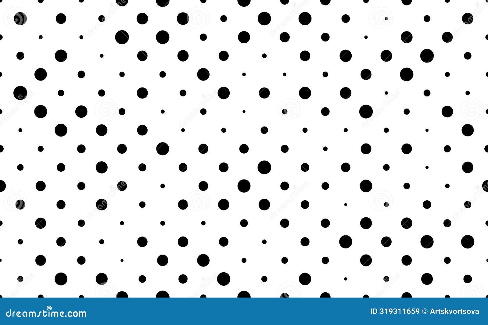 Seamless Classic Polka Dot Pattern. Black and White Background with Circles Stock Vector ...