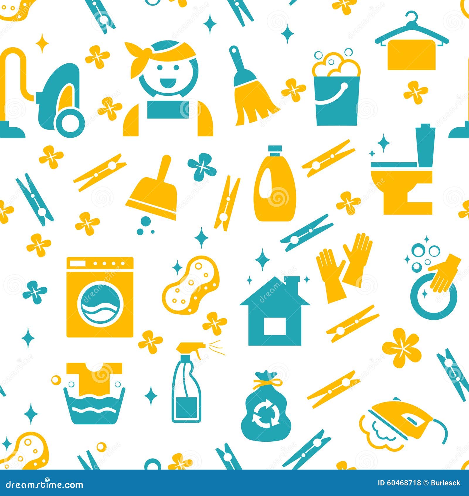 Seamless cleaning pattern stock vector. Illustration of laundry - 60468718