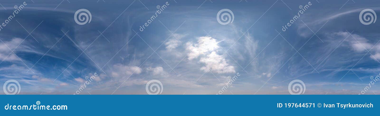 Seamless Clear Blue Sky Hdri Panorama 360 Degrees Angle View with ...