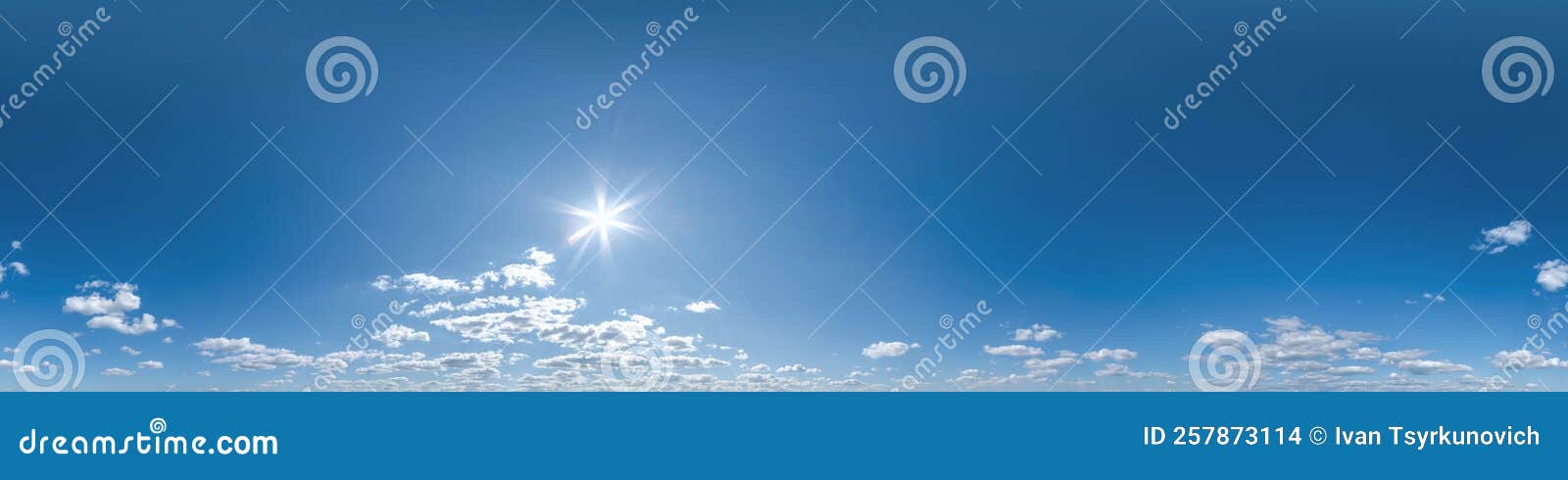 Seamless Clear Blue Sky Hdri 360 Panorama View with Zenith and ...