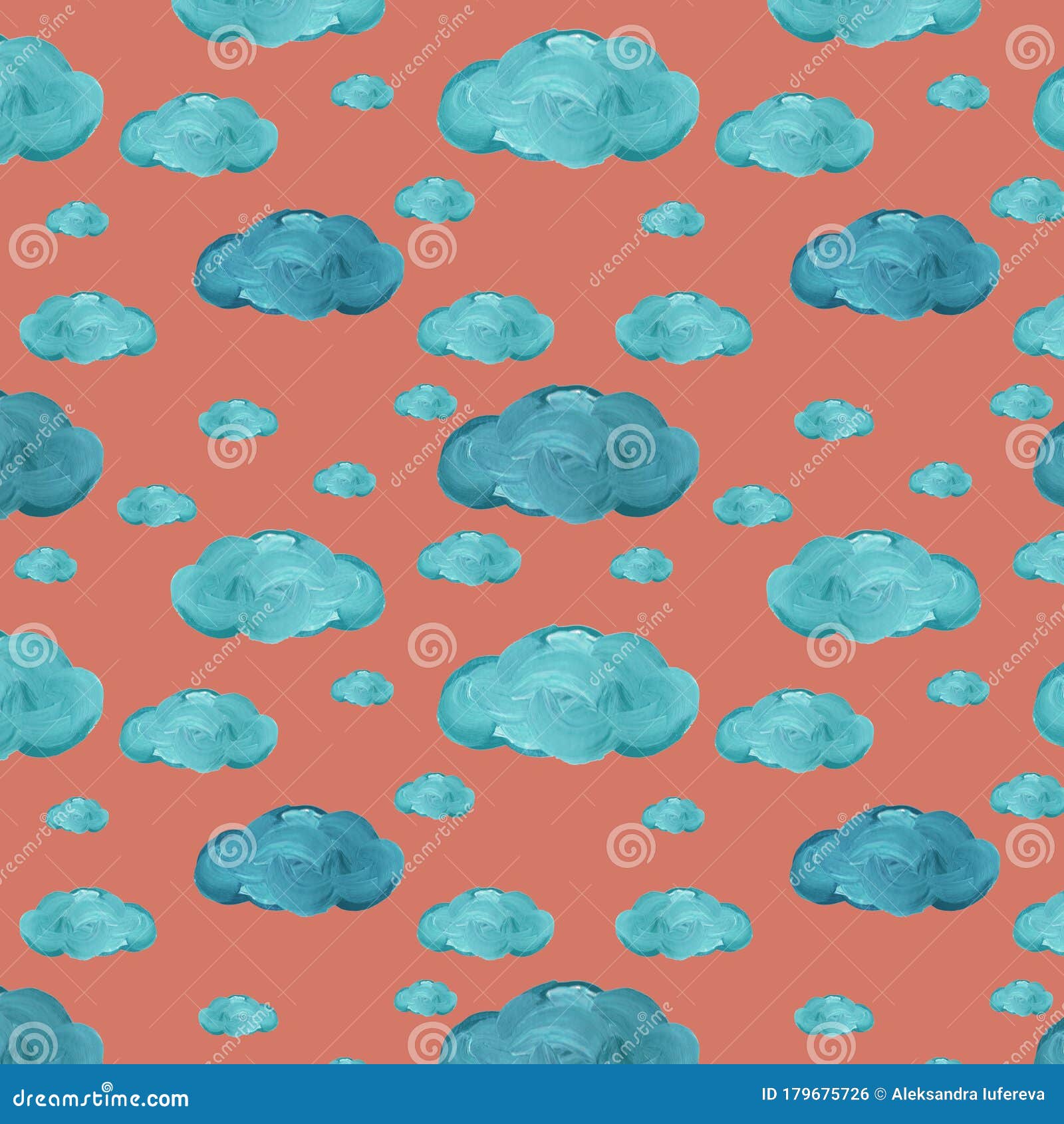 Seamless Clouds Illustration For Wallpaper Or Fabric. Royalty-Free ...
