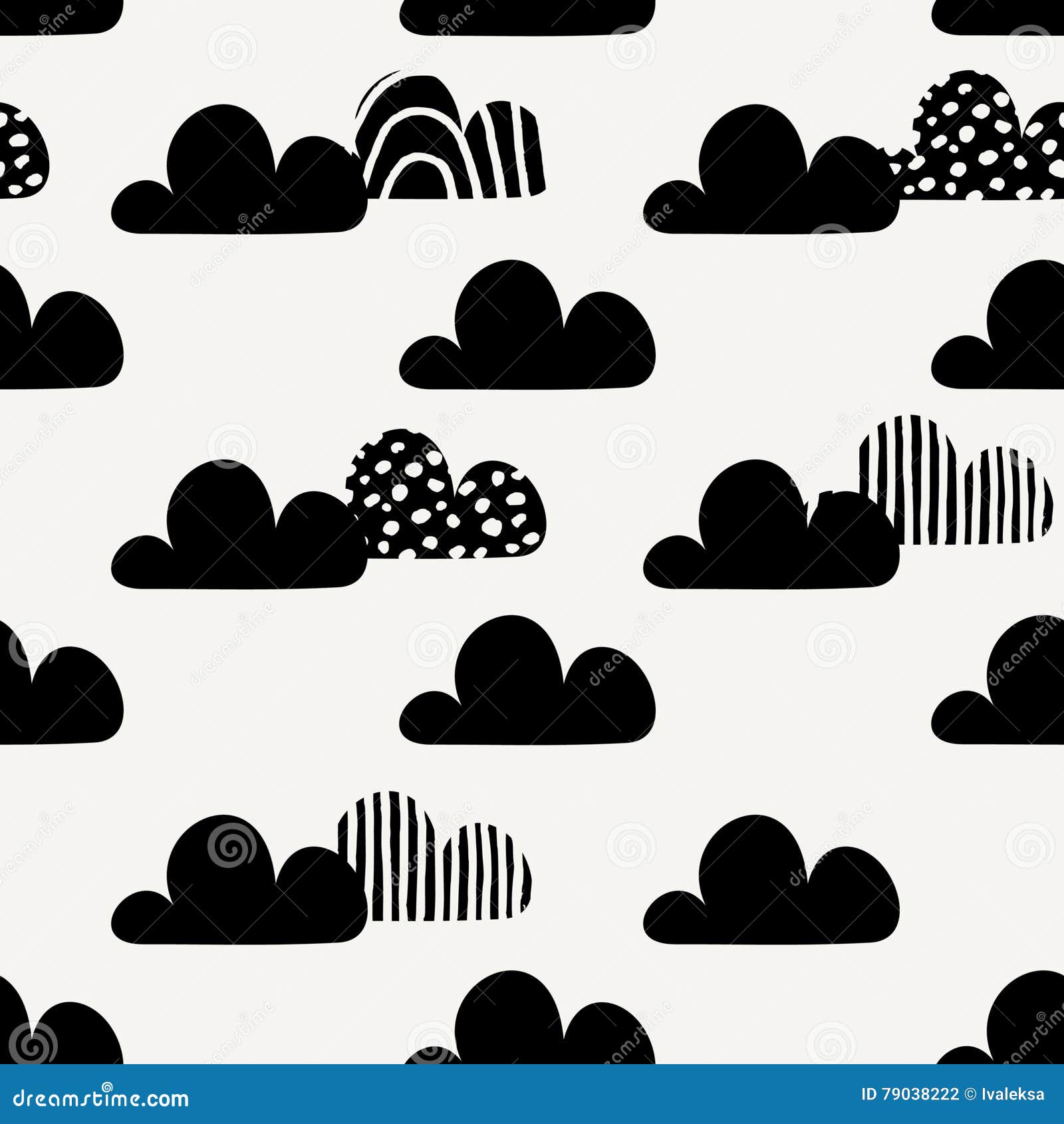 Seamless Clouds Pattern stock vector. Illustration of fabric - 79038222