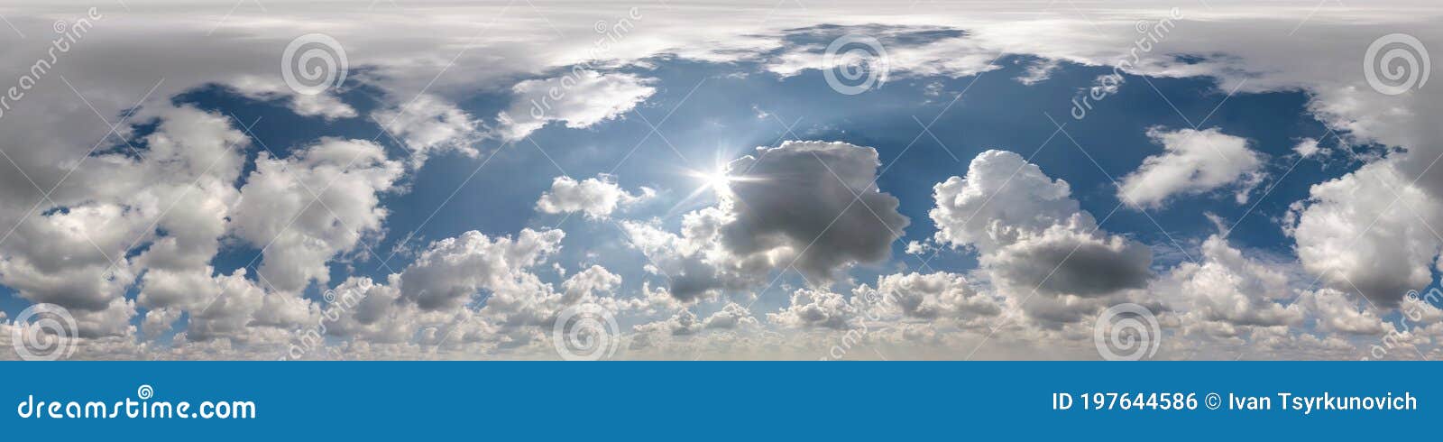 Seamless Cloudy Blue Sky Hdri Panorama 360 Degrees Angle View With ...