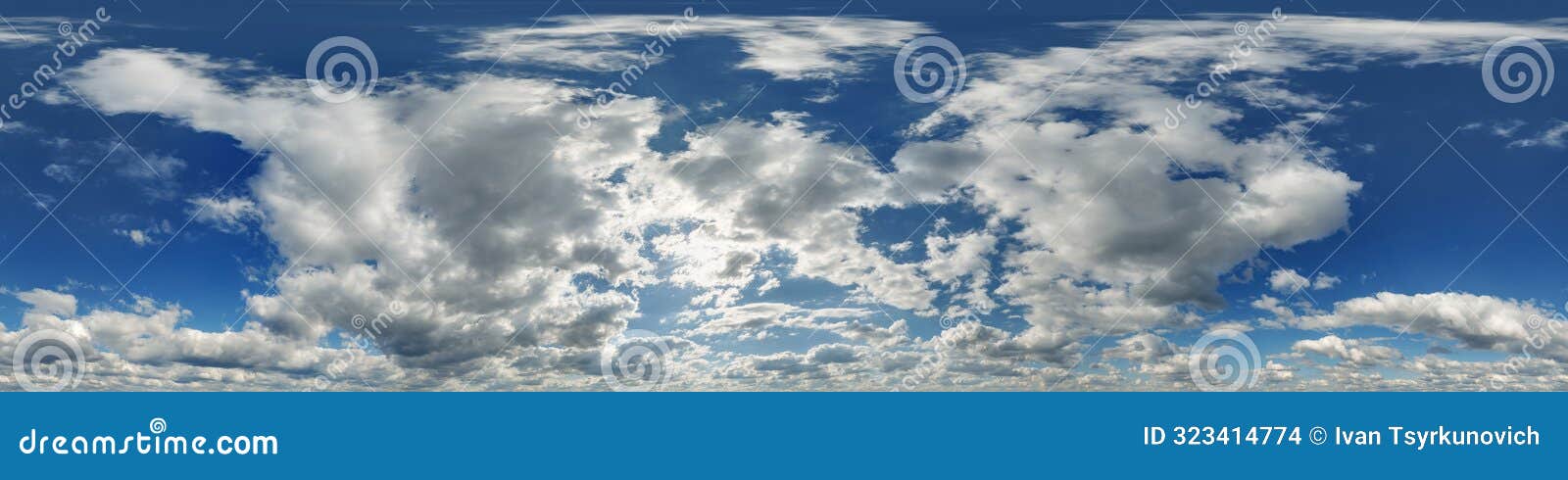 Seamless Cloudy Blue Sky Hdri Panorama 360 Degrees Angle View With ...