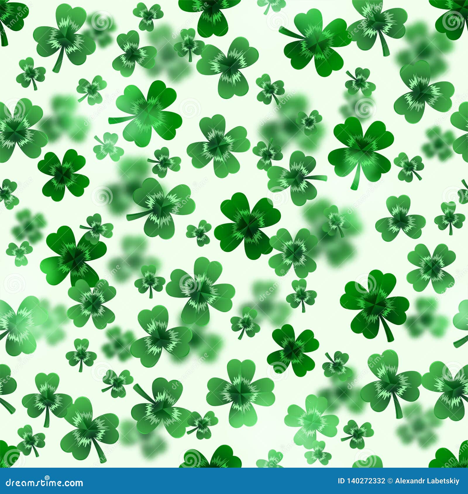 Seamless Clover Leaves Background for Saint Patrick Day. Green Clover ...