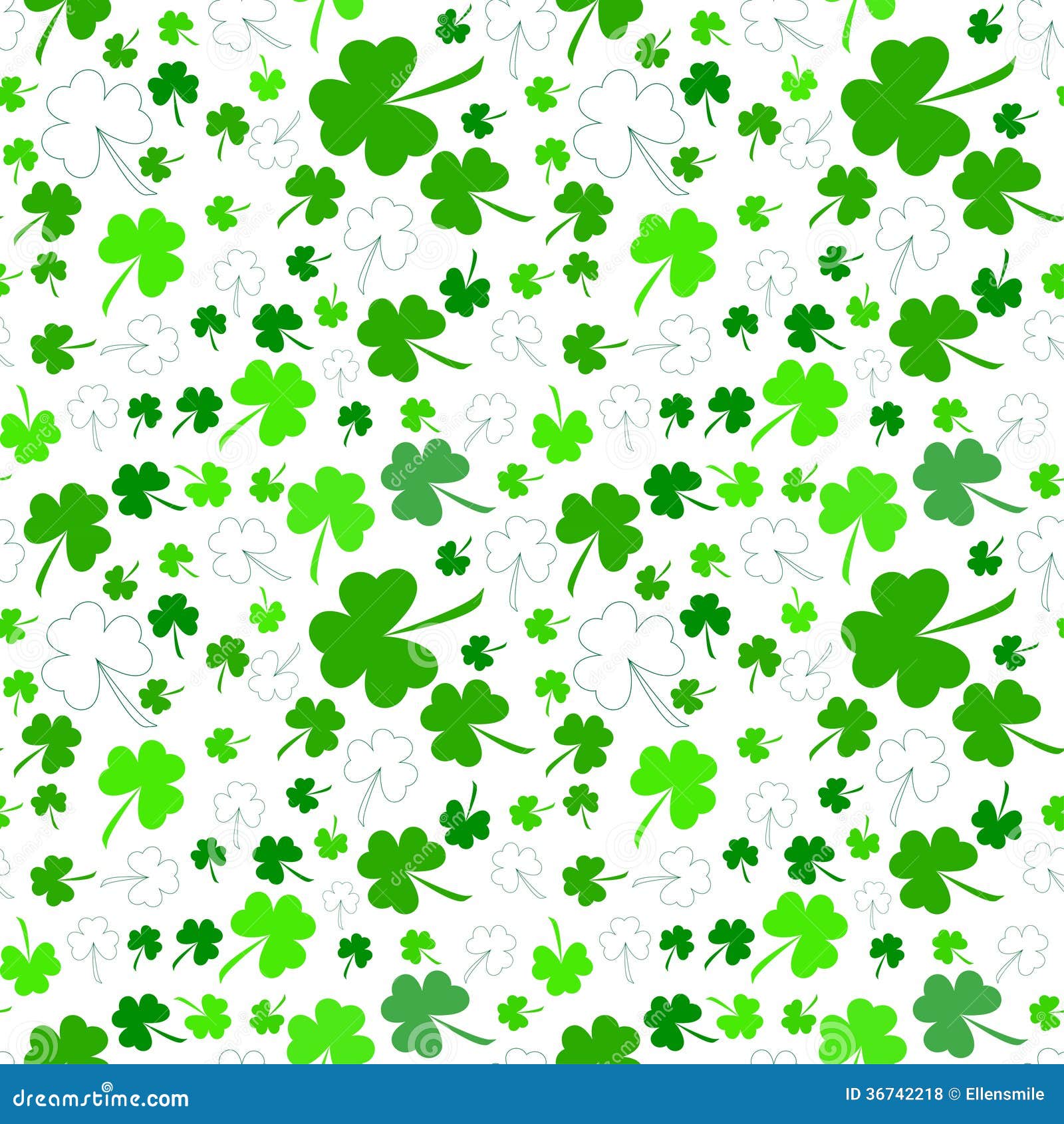 Seamless Clover Border, Watercolor On A White Background Stock ...