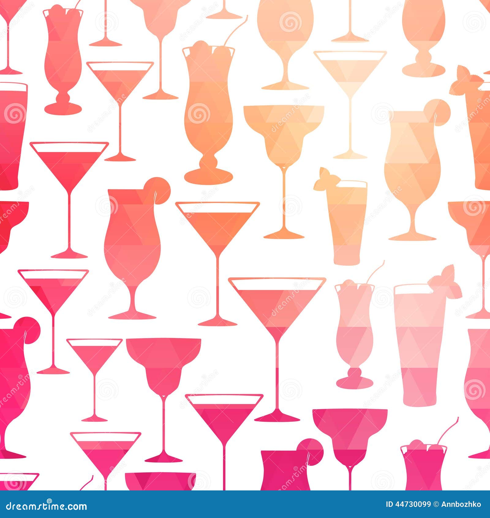 Seamless Cocktail Pattern. Vector Alcohol Background | CartoonDealer ...