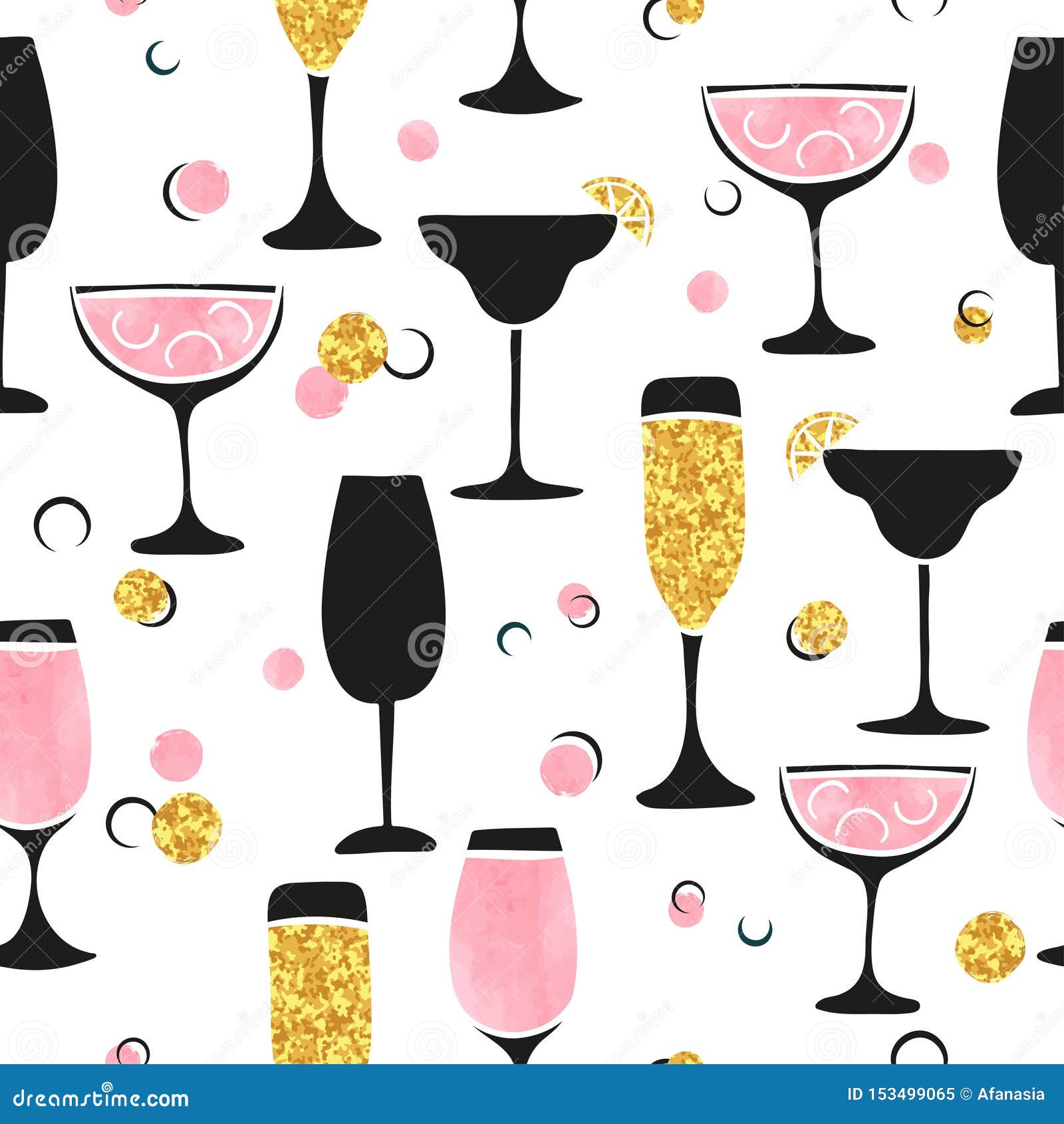 Seamless Cocktail Pattern. Vector Alcohol Background | CartoonDealer ...