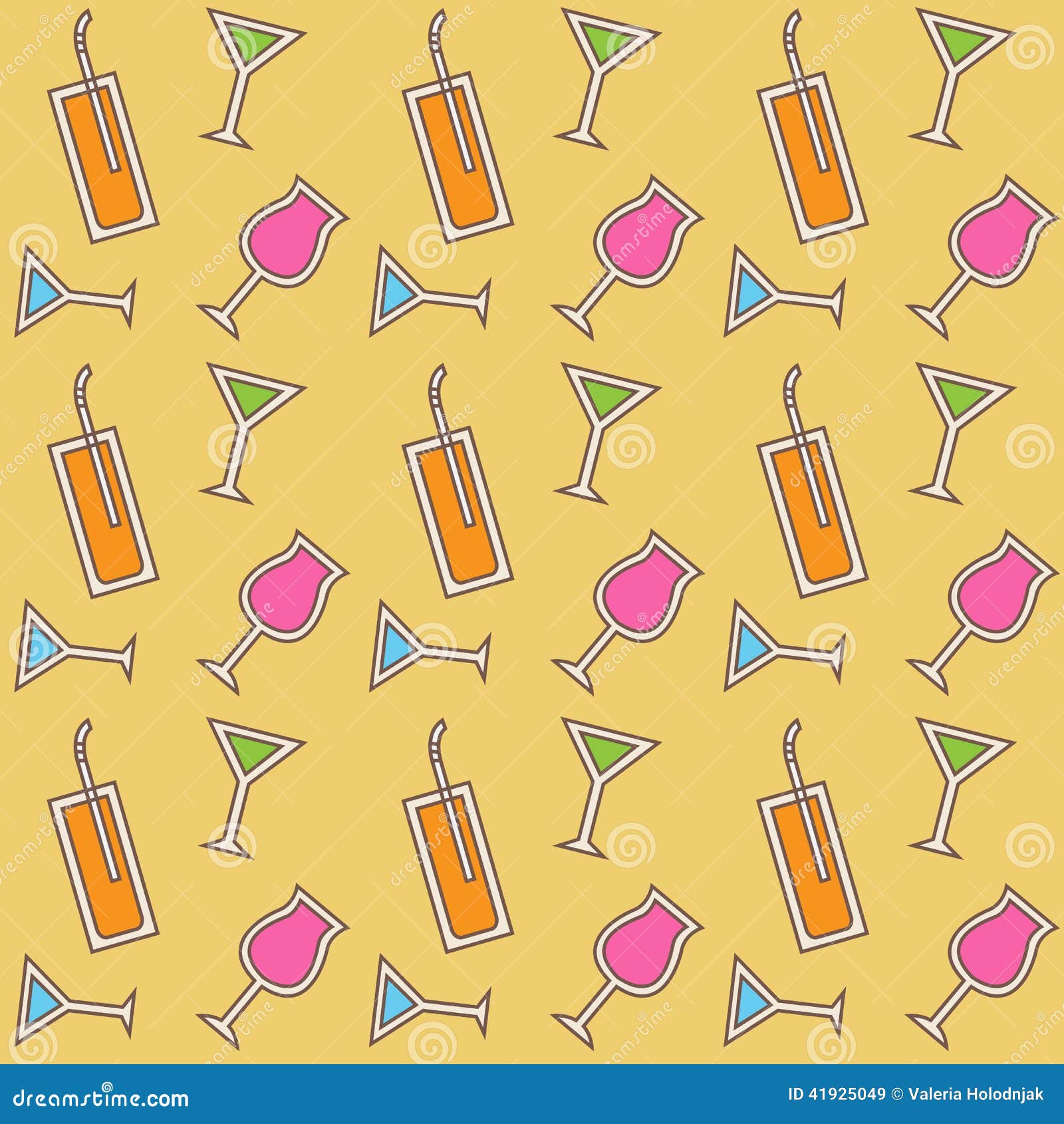 Seamless cocktail pattern. stock illustration. Illustration of shape ...
