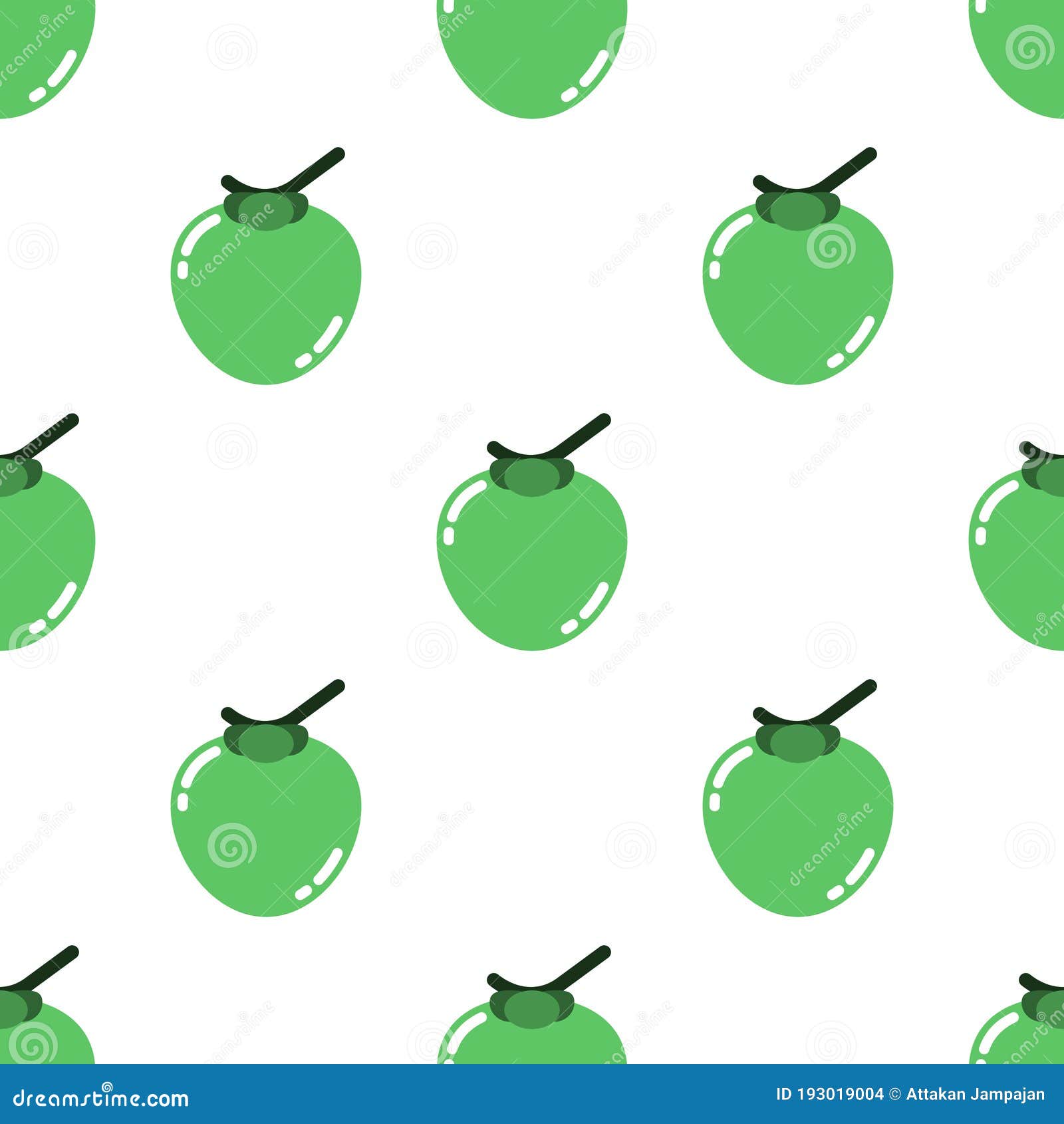 Seamless Coconut Vector Pattern. Minimalistic Food Background. Vitamins ...