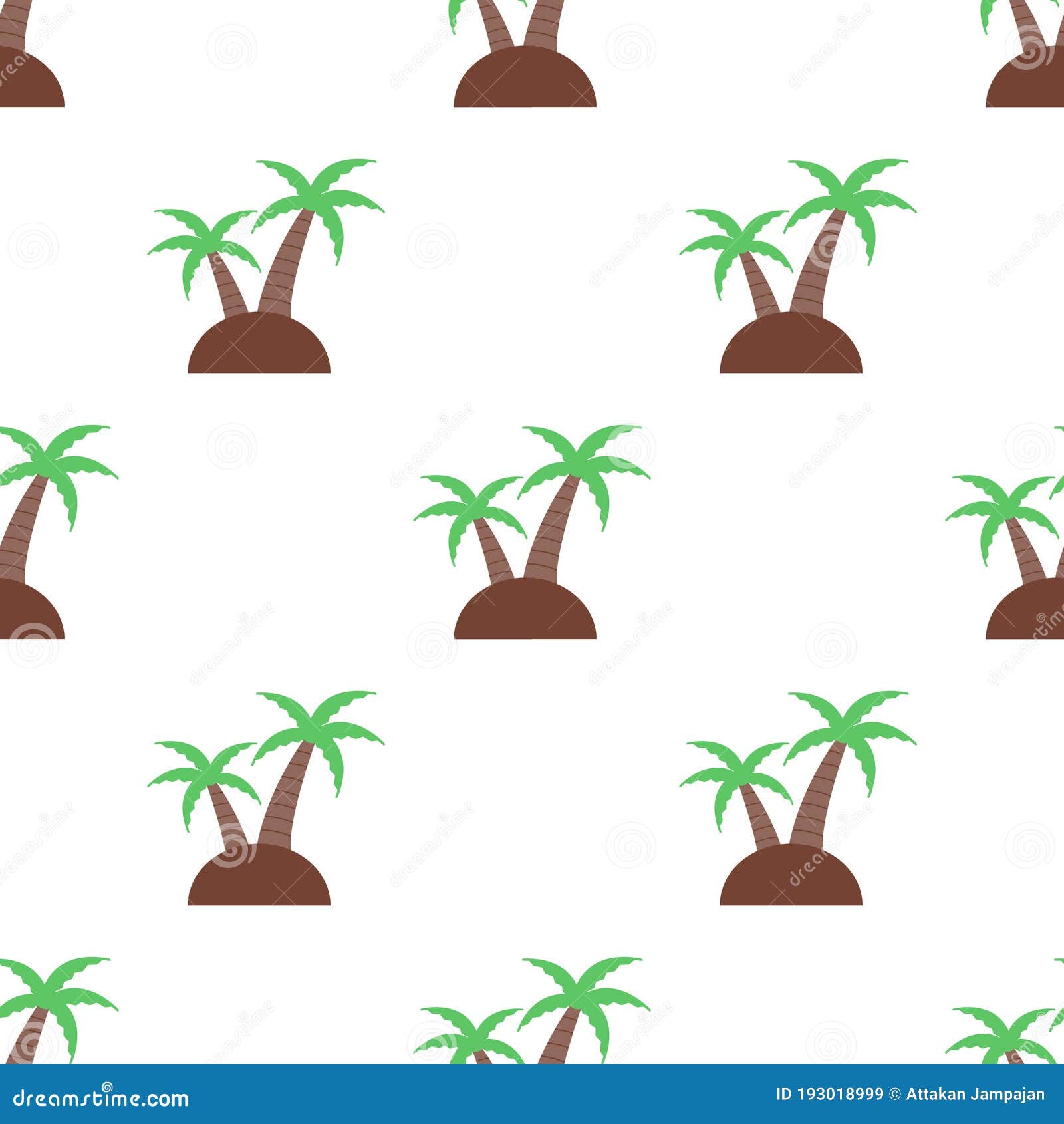 Seamless Coconut Tree Leaves Pattern. Palm Leaves Vector ...