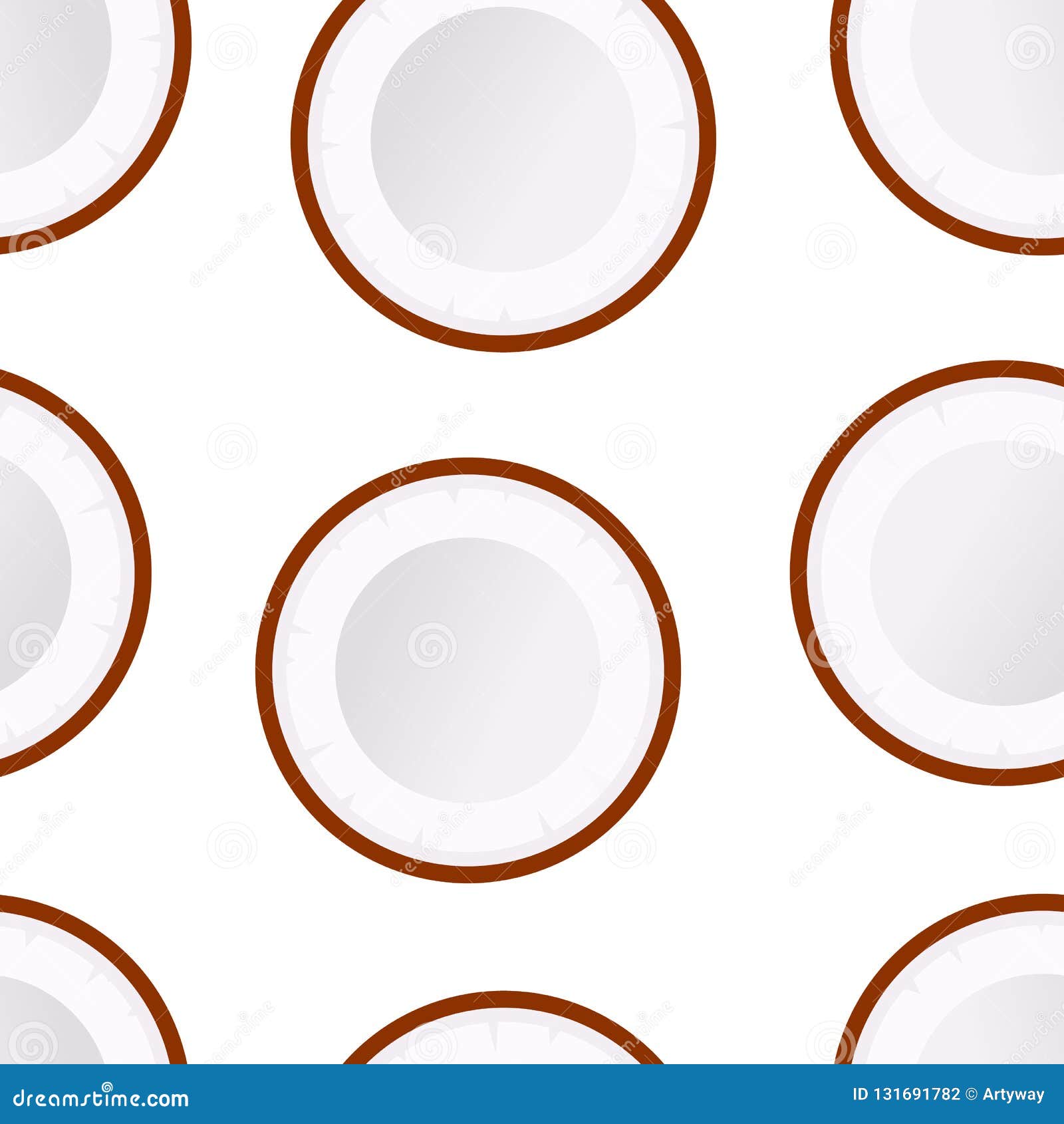 Seamless Coconut Vector Pattern. Minimalistic Food Background. Vitamins ...