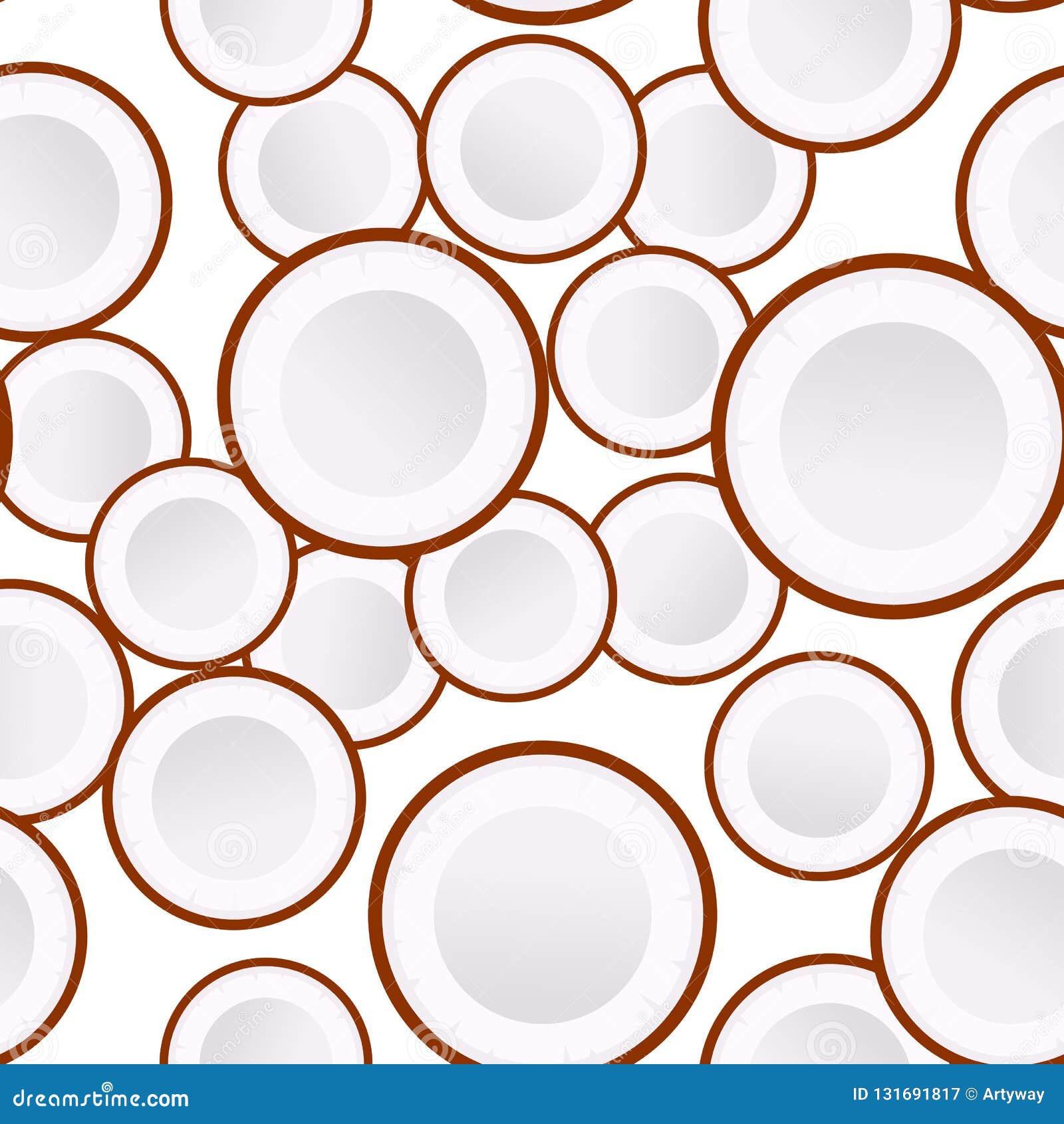 Seamless Coconut Vector Pattern. Minimalistic Food Background. Vitamins ...