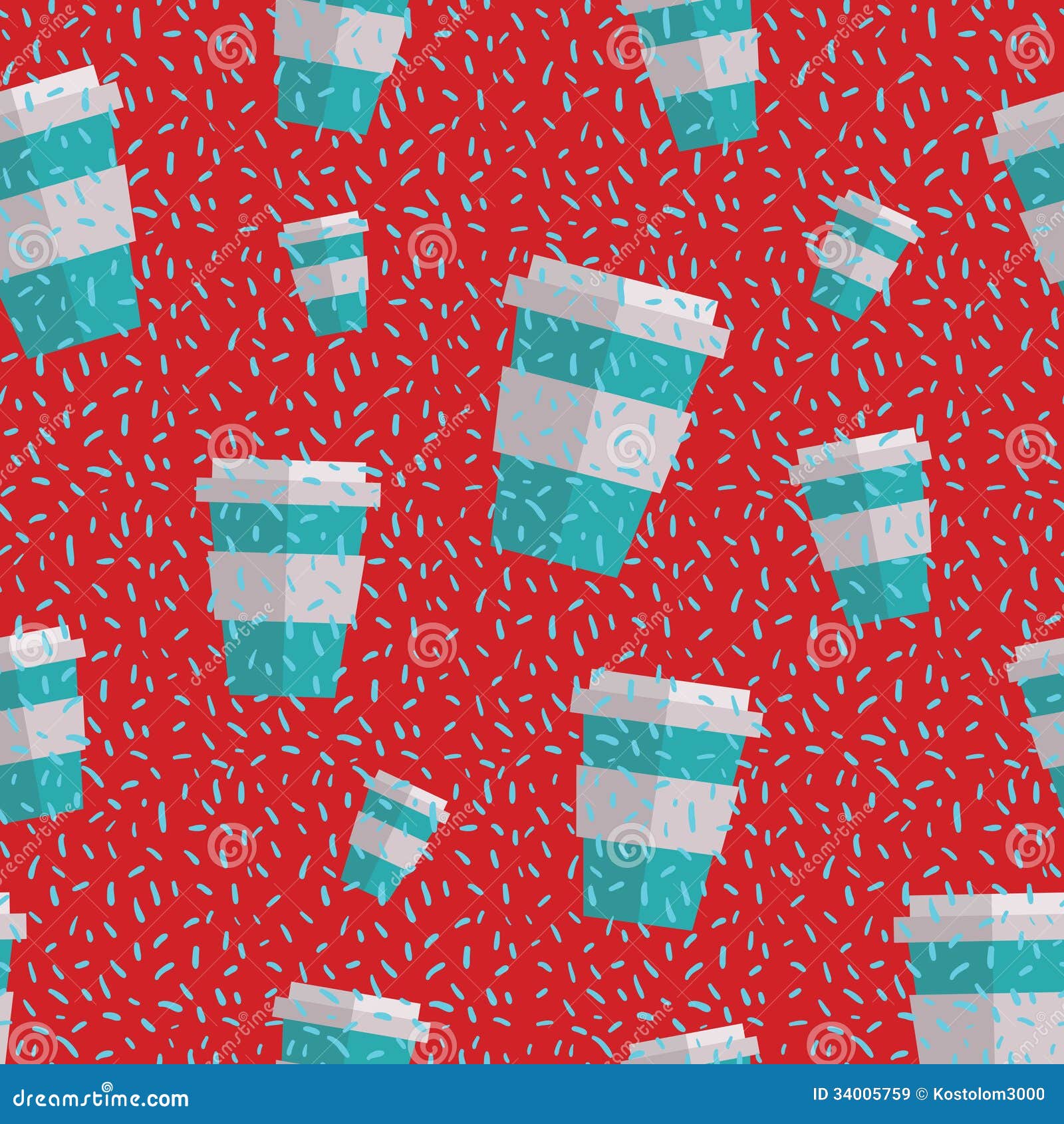 Seamless Coffee Cup Pattern Stock Vector - Illustration of texture ...