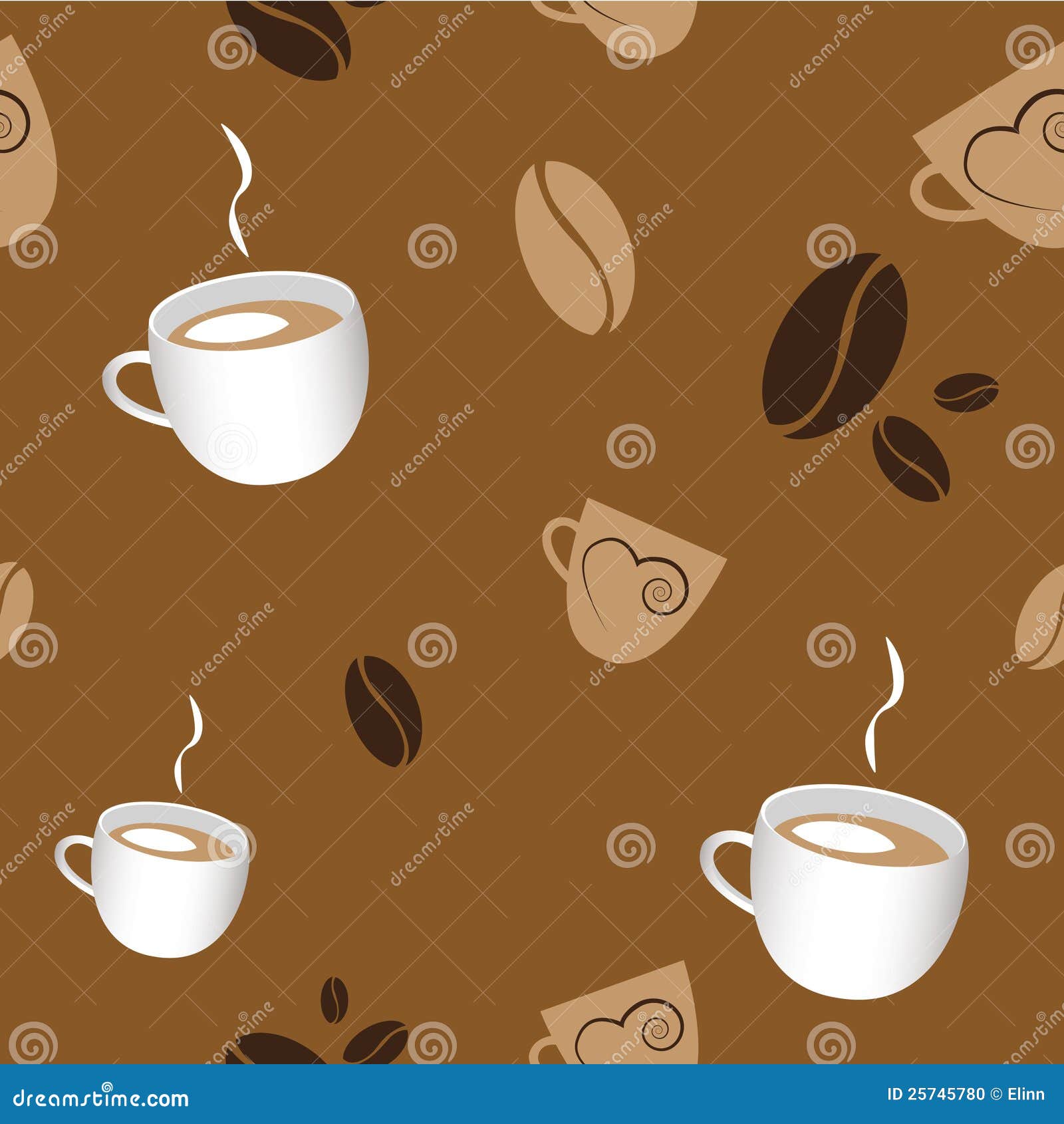 Seamless Coffee Patern stock vector. Illustration of drink - 25745780