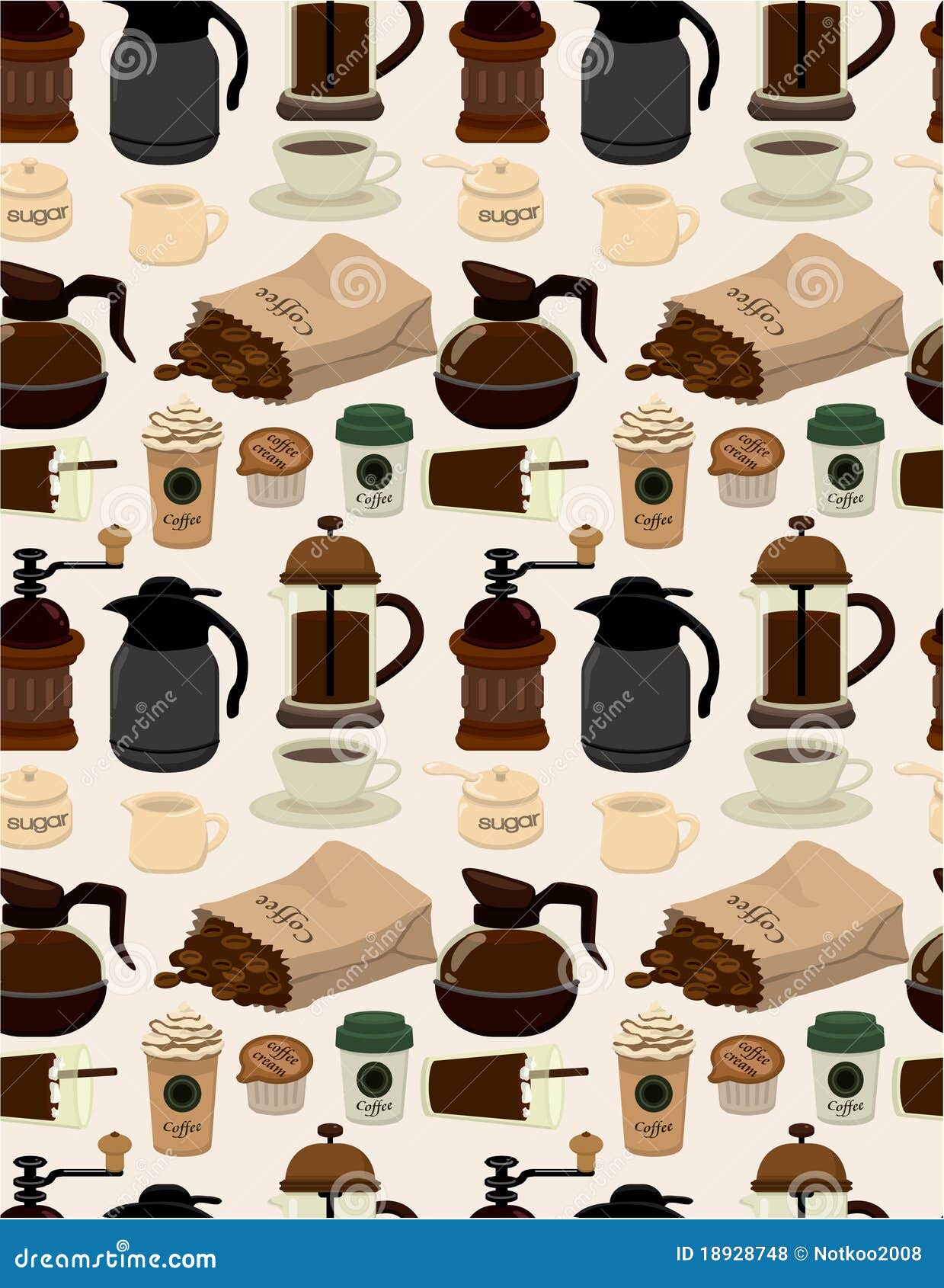 Coffee Pattern Vector Illustration | CartoonDealer.com #57996324