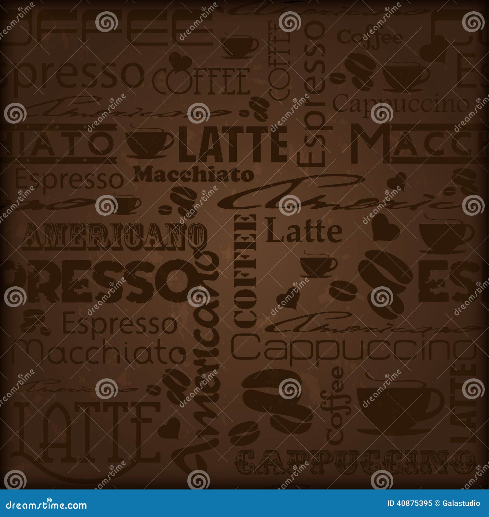 Seamless coffee pattern stock illustration. Illustration of retail ...