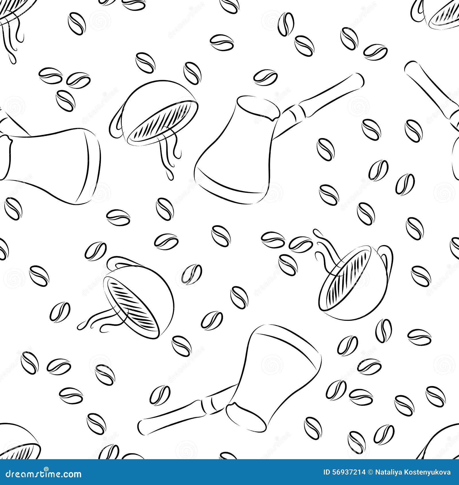 Seamless coffee pattern stock vector. Illustration of food - 56937214