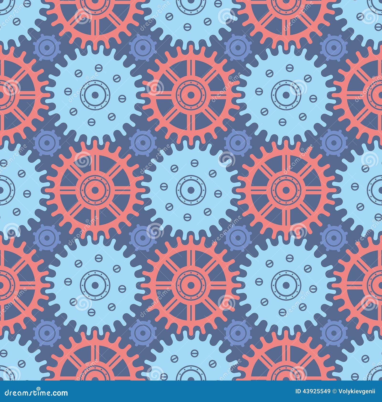 Seamless Cogwheel Pattern stock vector. Illustration of hand - 43925549