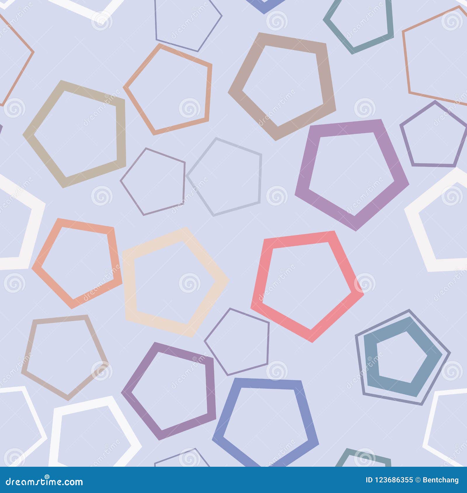 Seamless Color Abstract Pentagon Geometric Pattern Generative Art ...