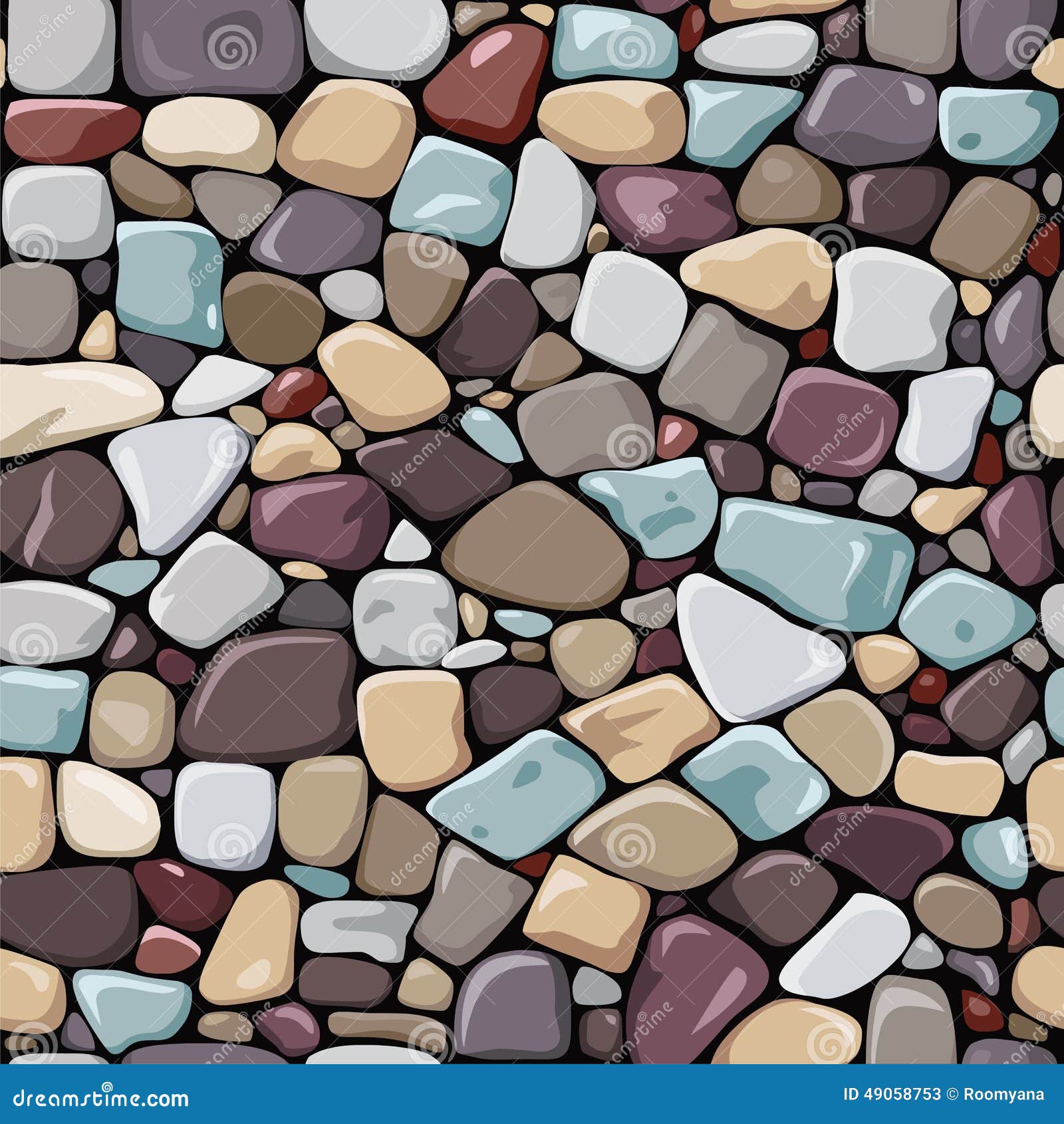 Seamless Color Background Sea Pebble Cartoon Vector | CartoonDealer.com ...
