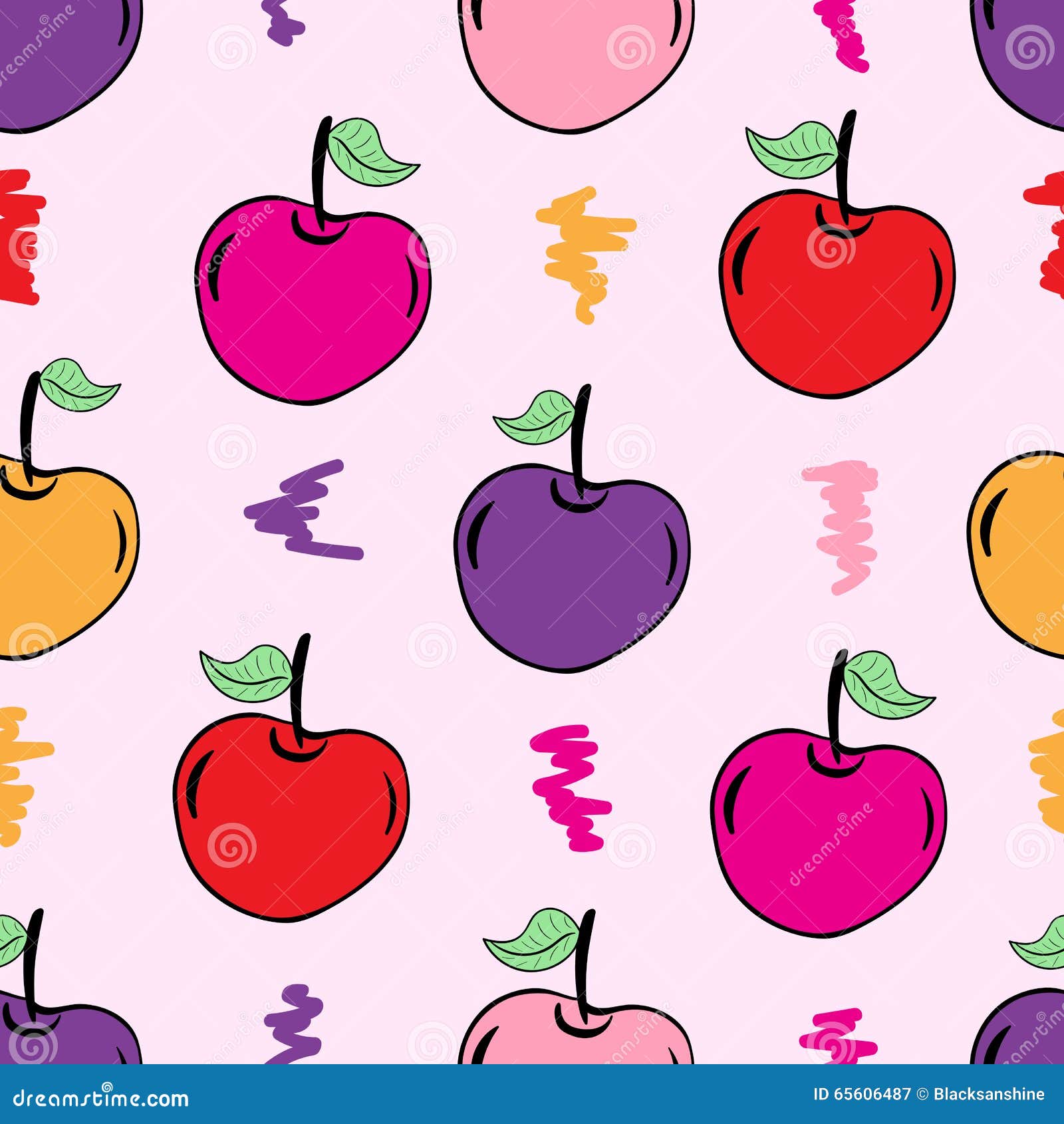 Seamless color cherries stock vector. Illustration of bright - 65606487