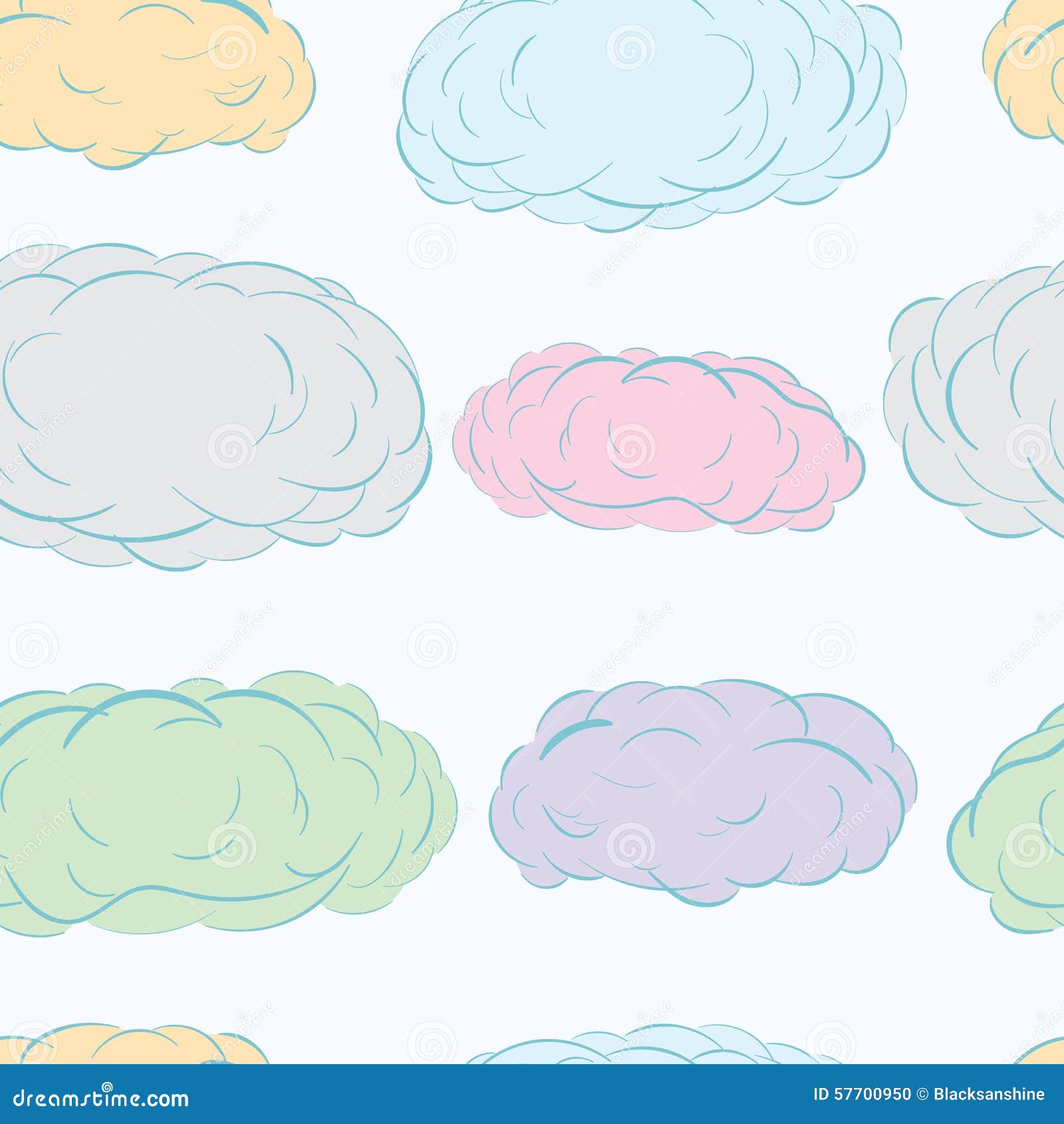 Seamless Color Clouds Vector Illustration | CartoonDealer.com #57700950