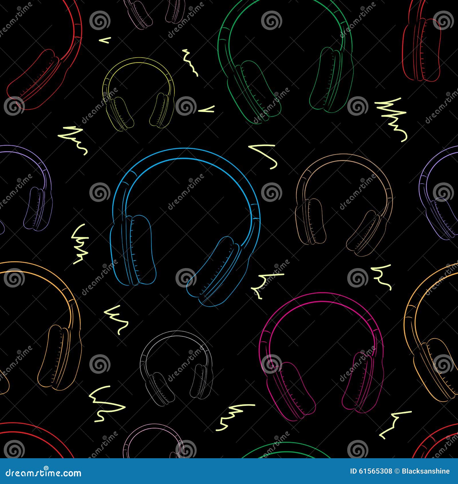 Earphones Seamless Pattern. Vector Music Background | CartoonDealer.com ...