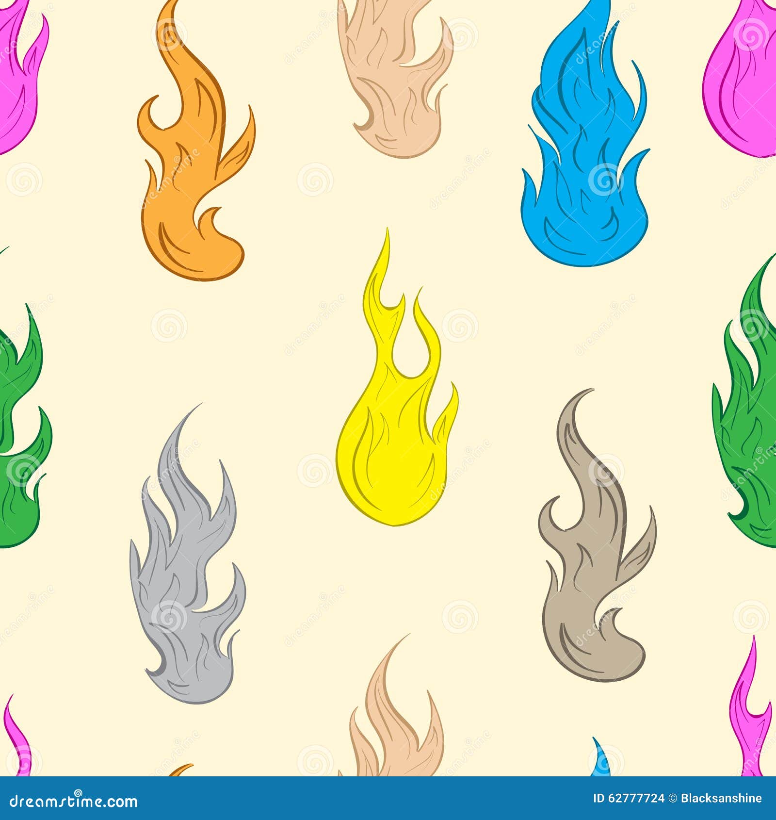 Seamless color fire stock vector. Illustration of infinite - 62777724