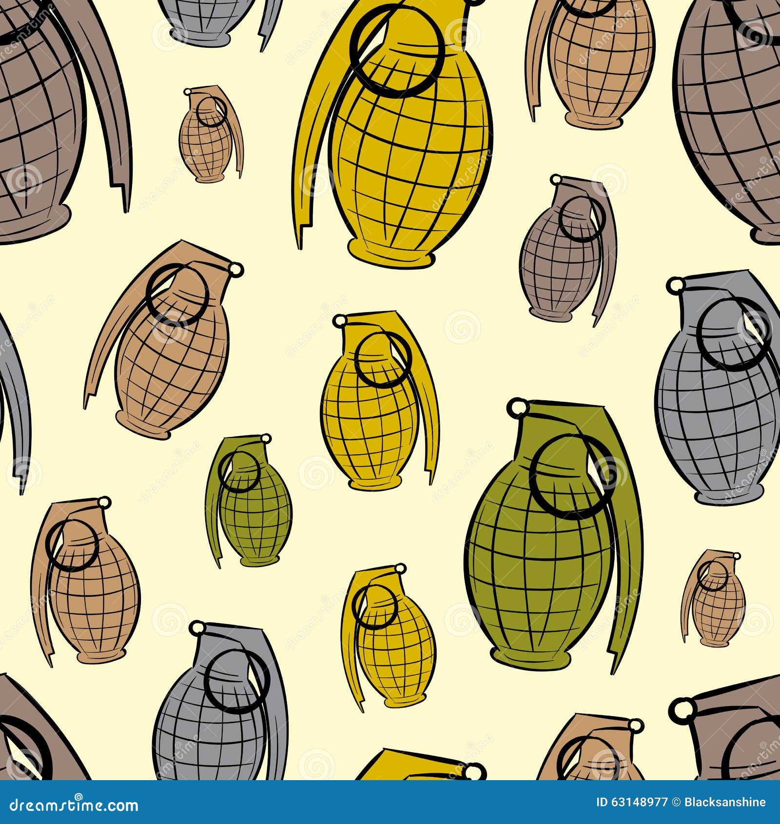 Grenades Seamless Pattern. Background Of Red Grenades. Vector Illustration | CartoonDealer.com ...