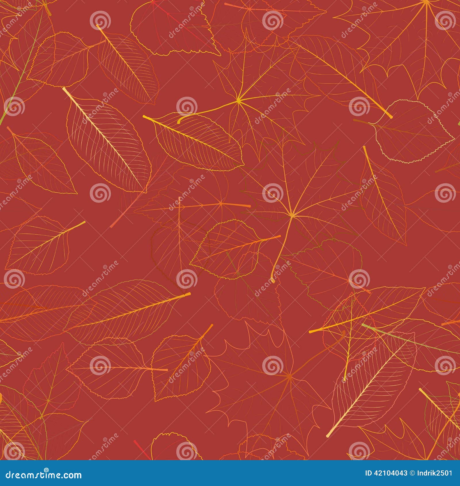 Seamless Color Leaves Pattern. Plus EPS10 Stock Vector - Illustration ...