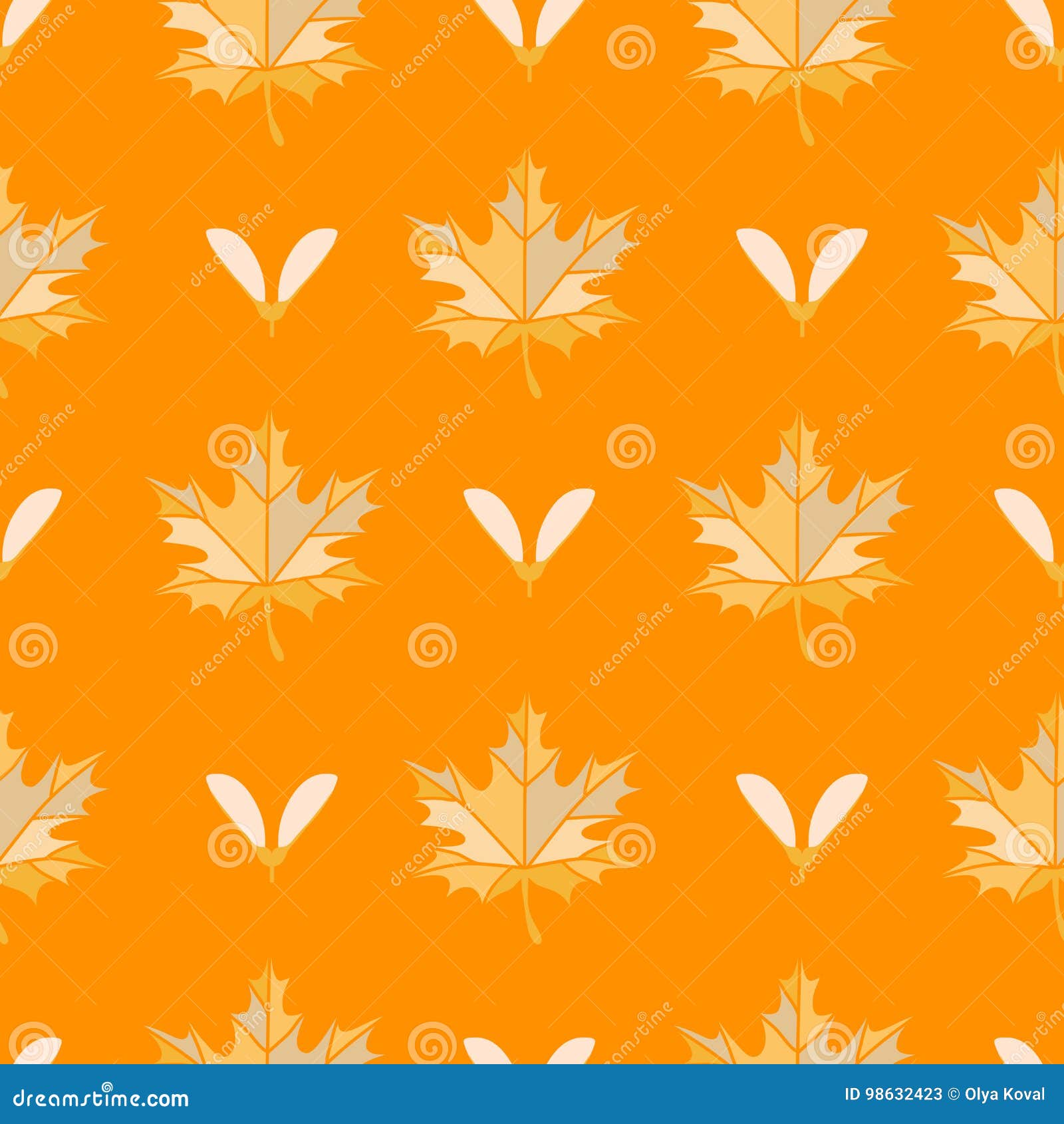 Seamless Color Maple Leaf Pattern Stock Vector - Illustration of round ...