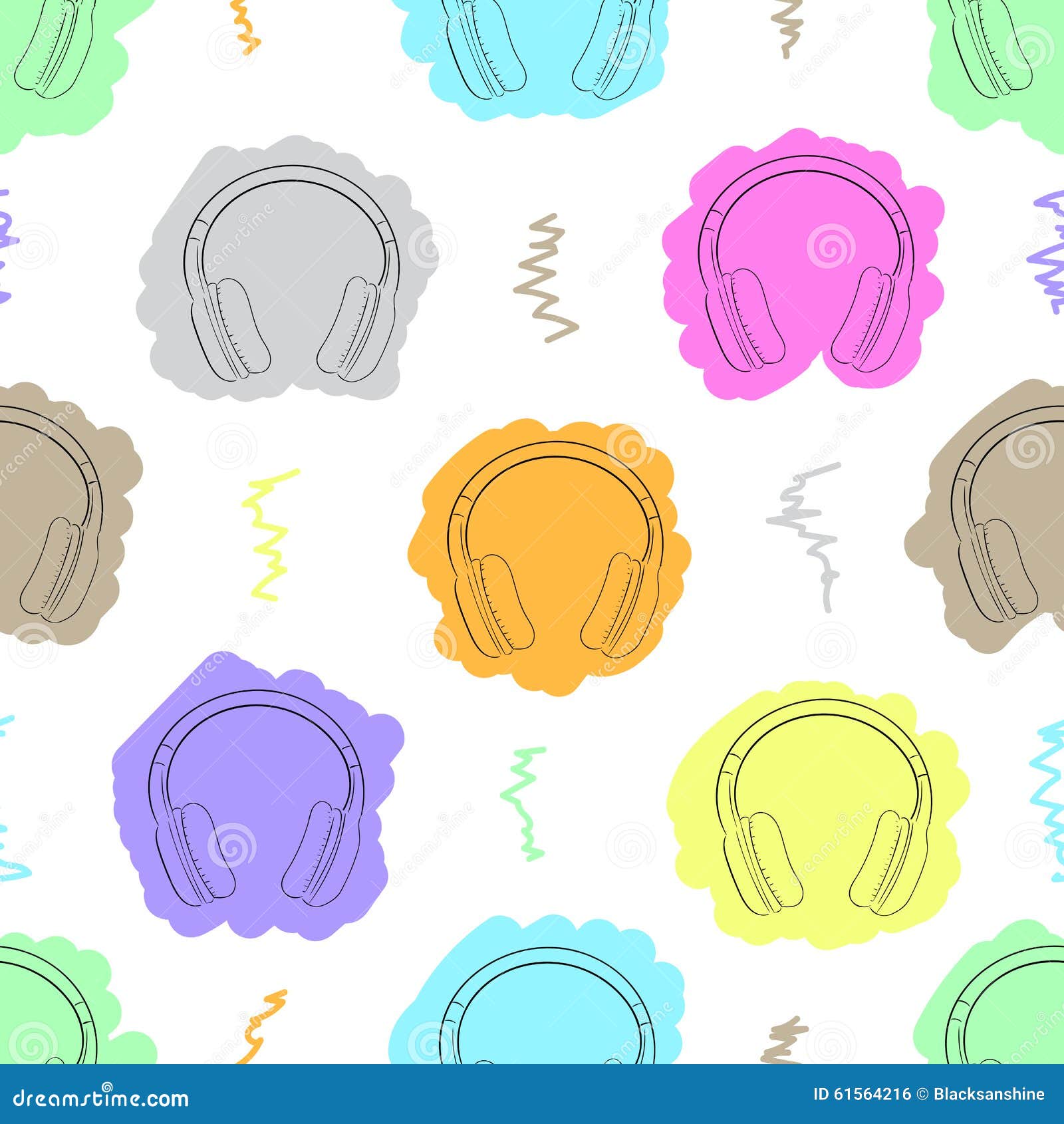 Seamless Color Painted Earphones Stock Vector - Illustration of ...