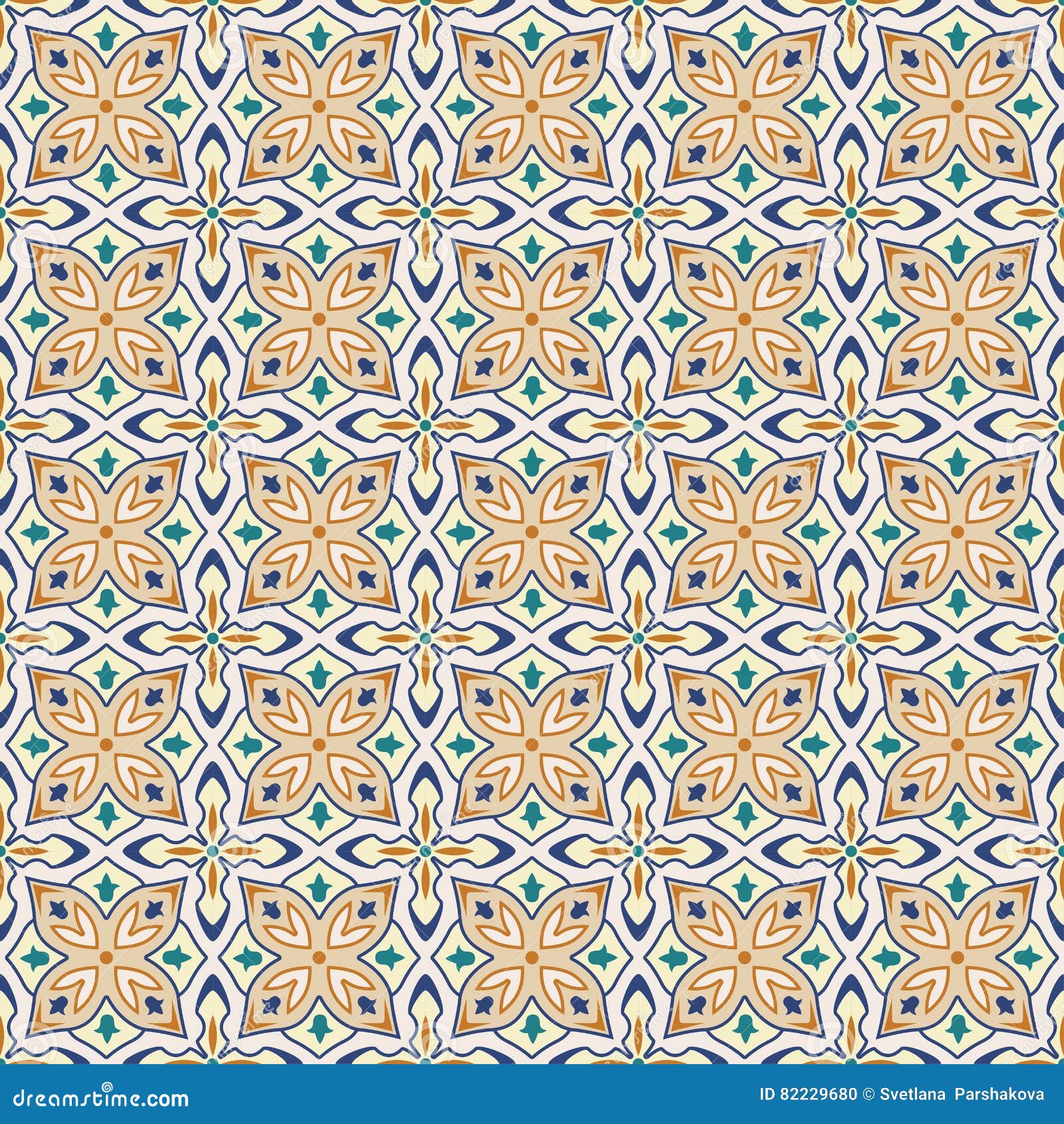 Seamless Color Pattern, Arabic Style. Stock Vector - Illustration of ...