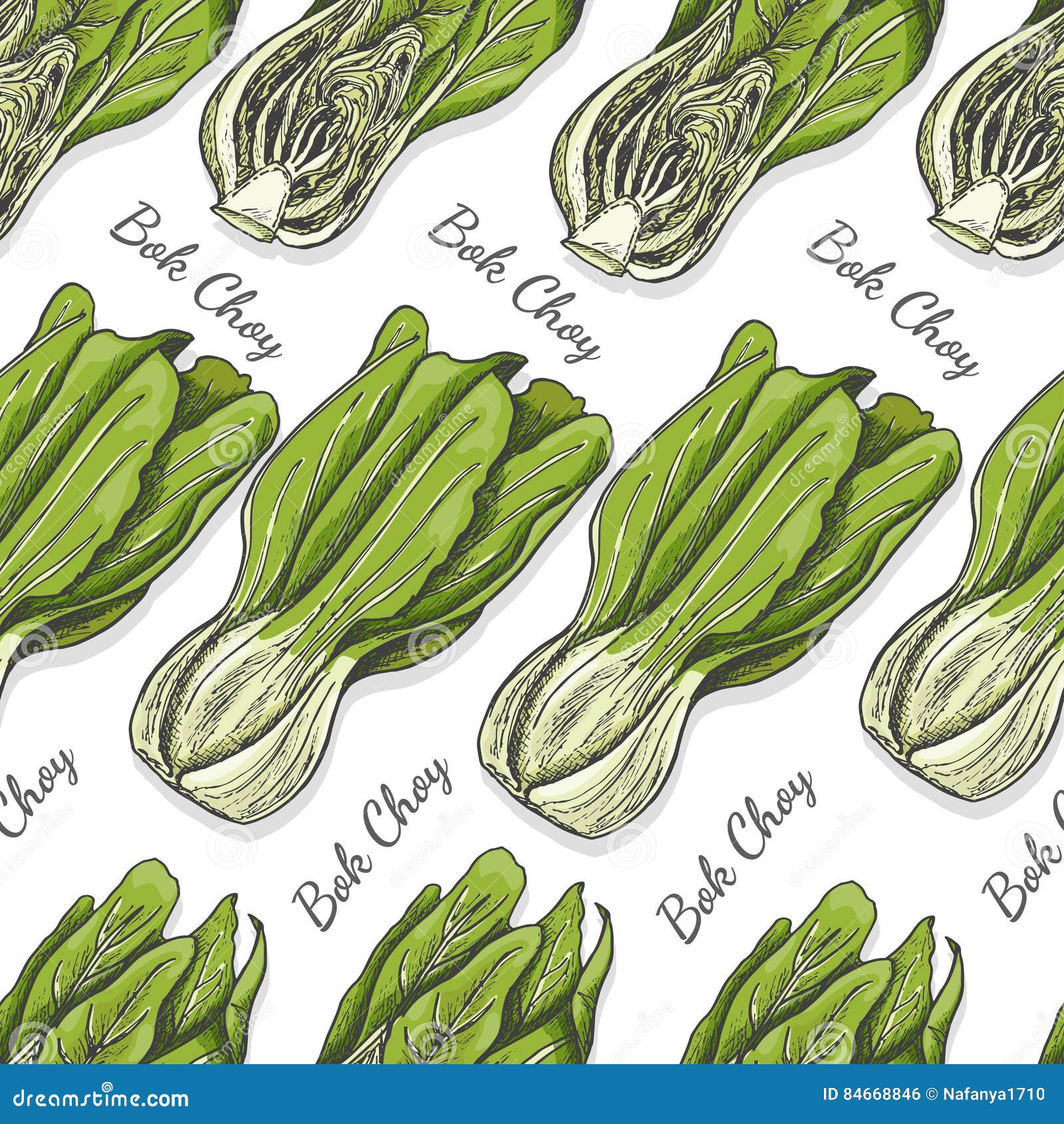 Seamless Color Pattern with Bok Choy Stock Vector - Illustration of ...