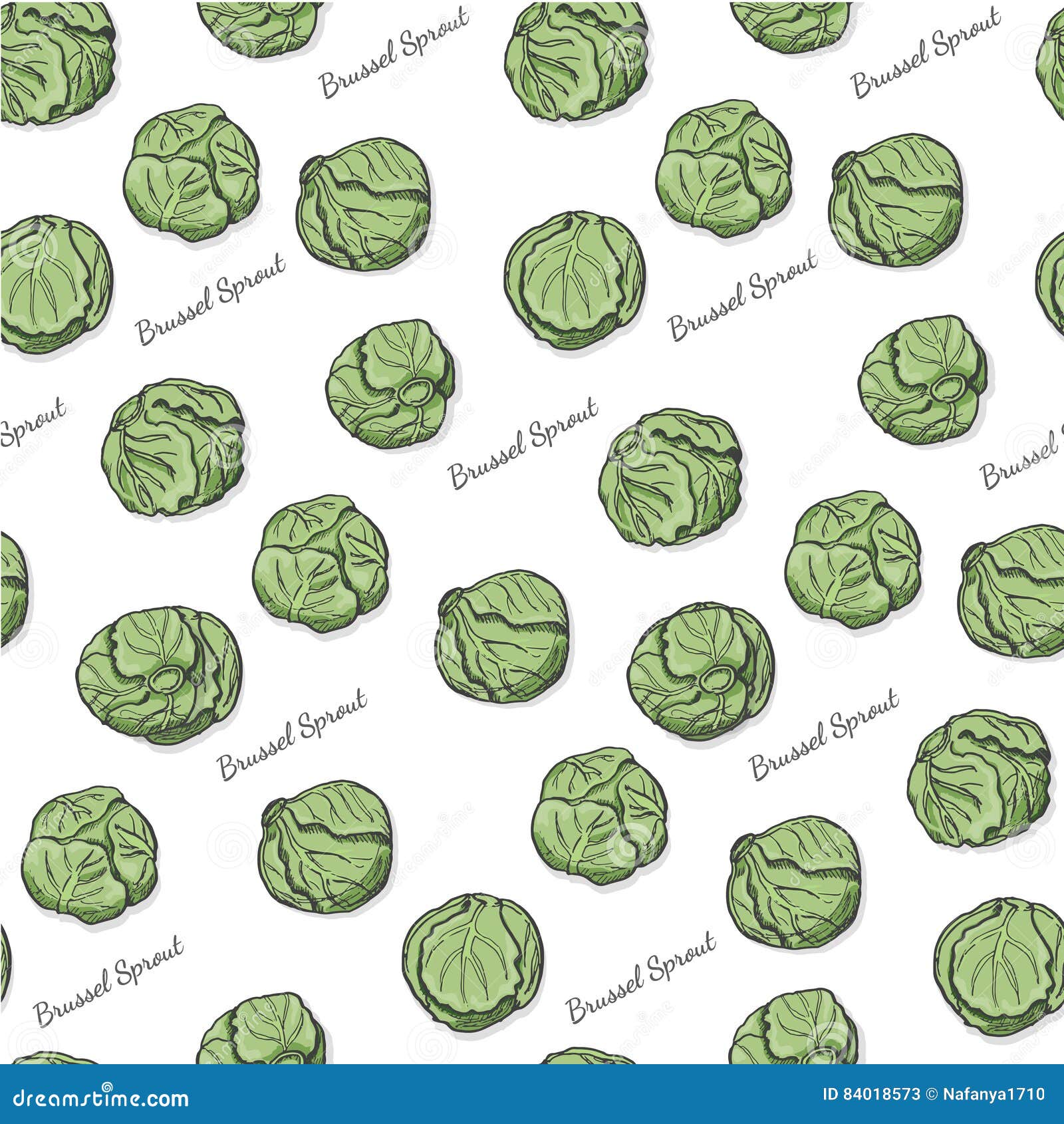Seamless Color Pattern with Brussel Sprout Stock Vector - Illustration ...