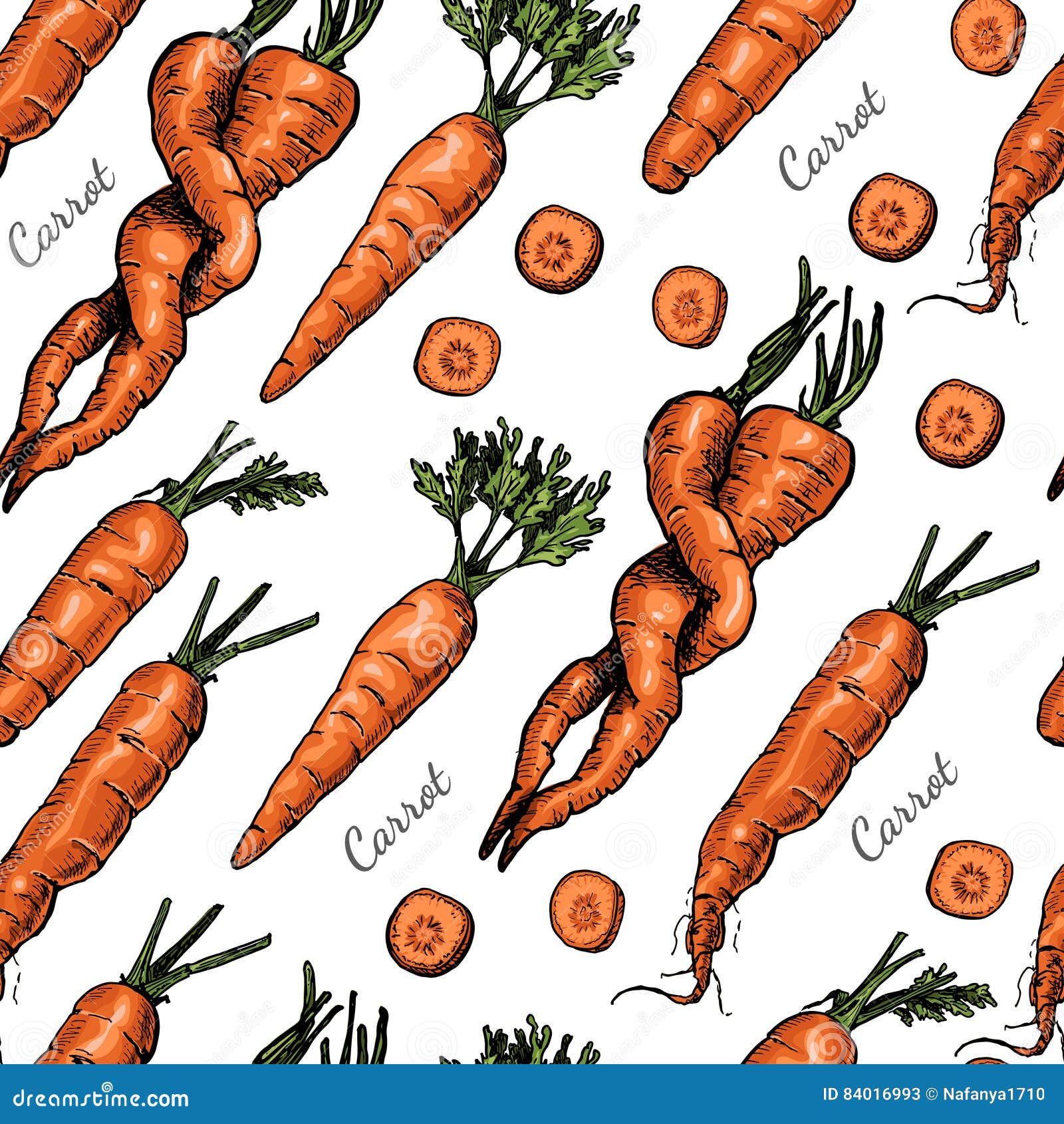 Seamless Color Pattern with Carrots Stock Vector - Illustration of ...