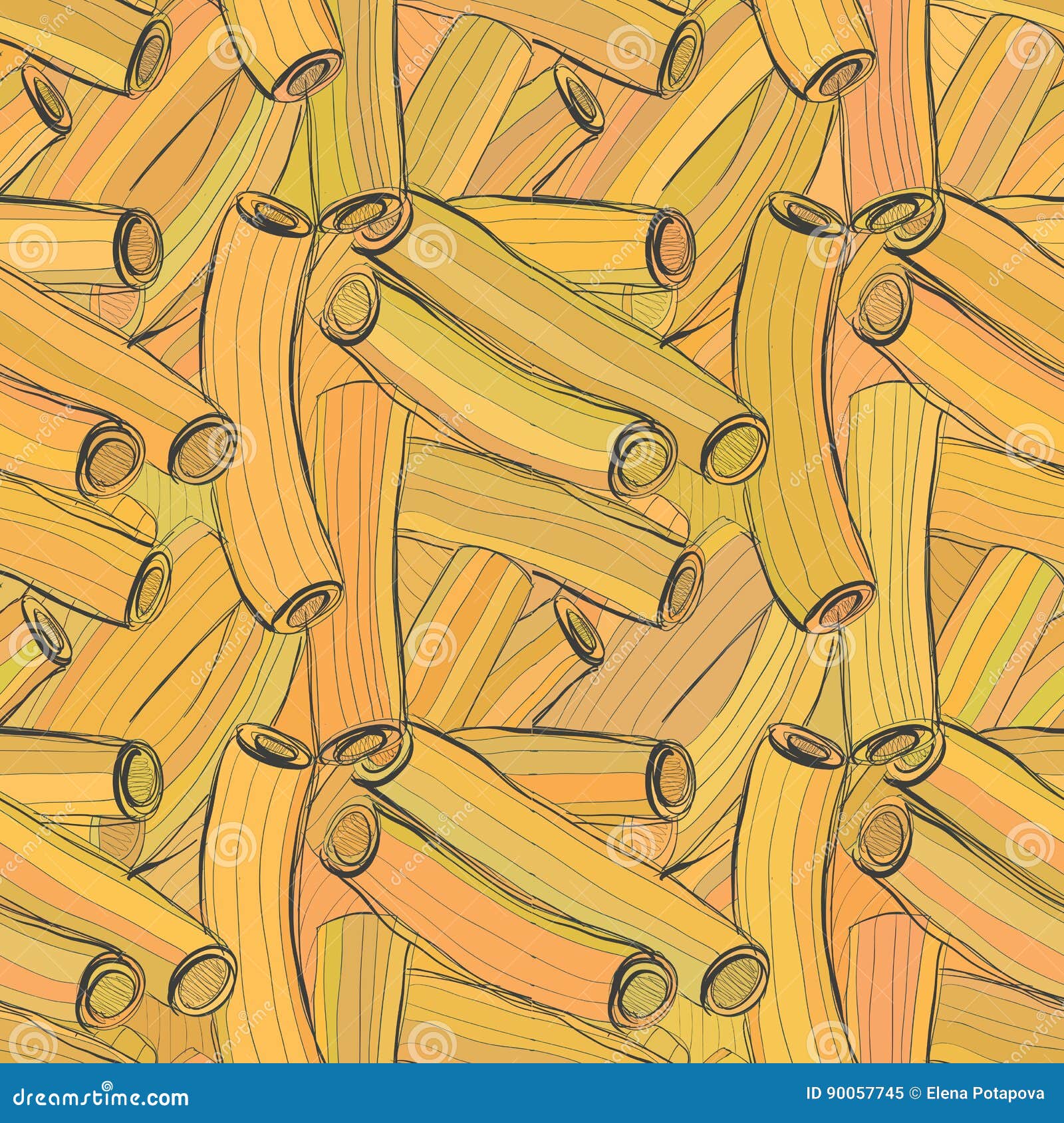 Seamless Color Pattern in the Form of Pasta. Stock Vector ...