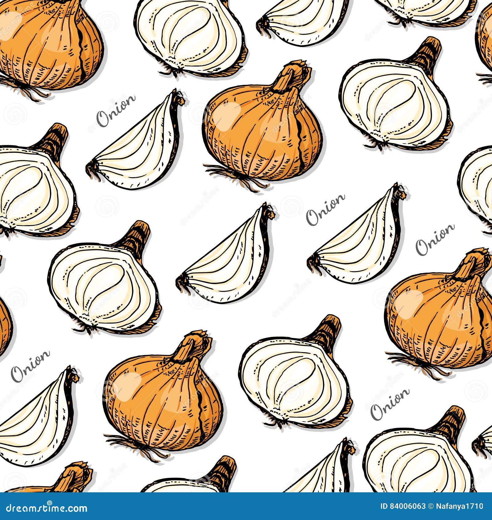 Seamless Color Pattern with Onions Stock Vector - Illustration of ...