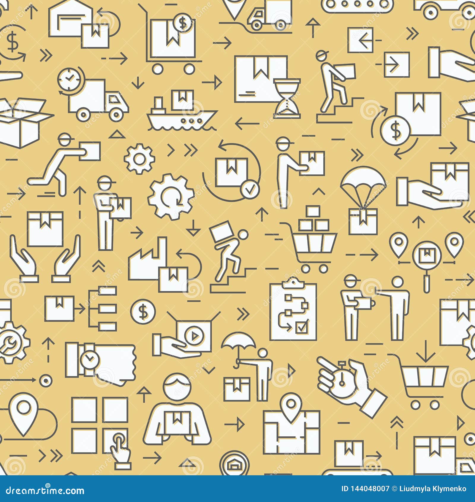 Seamless Color Patterns on the Theme of Logistics. Stock Vector ...