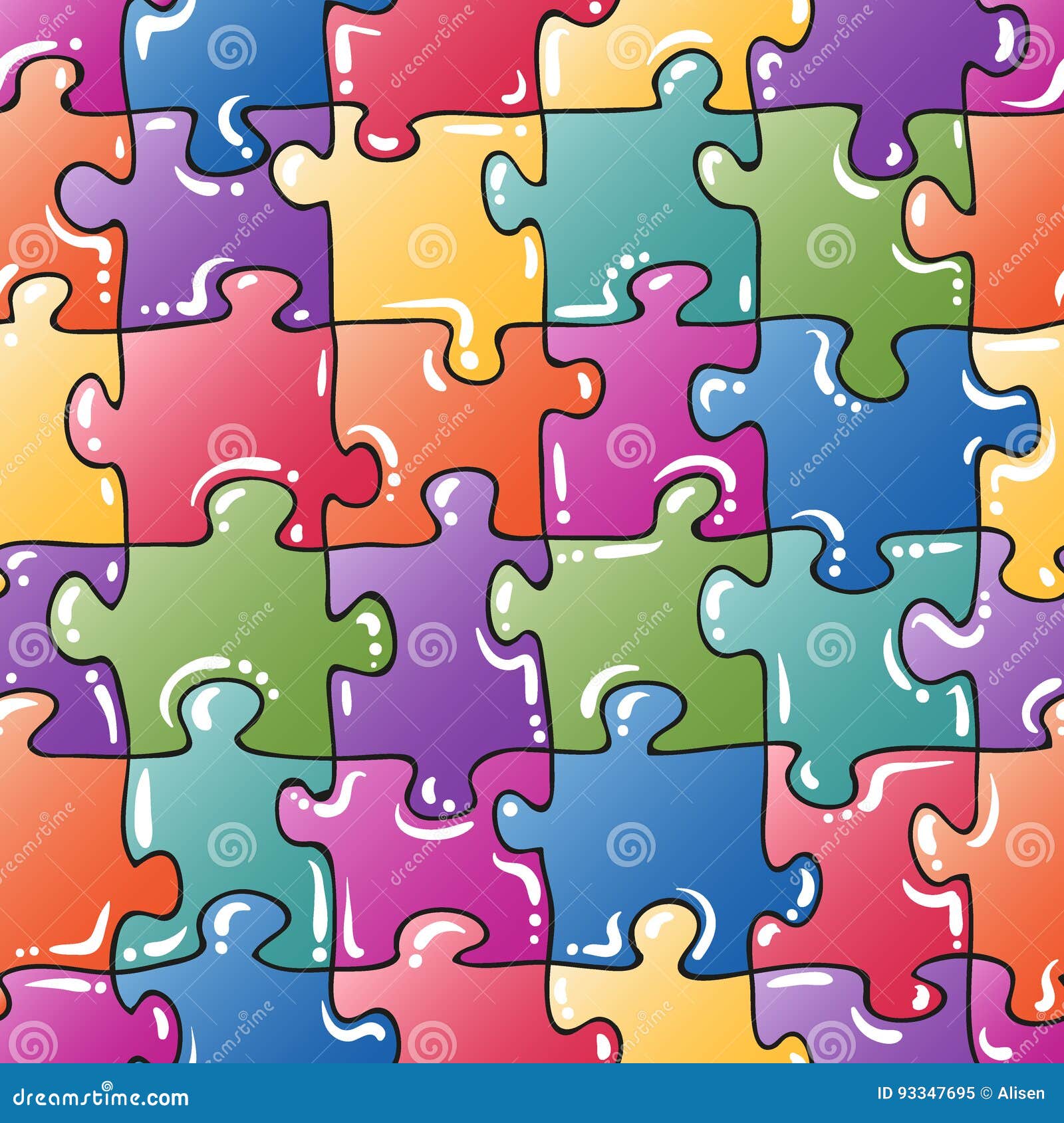 Seamless Color Puzzles Background Stock Vector - Illustration of ...