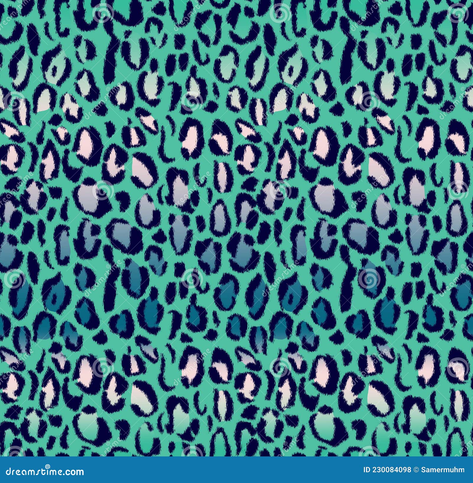 Seamless Colored Animal Skin Pattern, Repeated Leopard Skin Design ...
