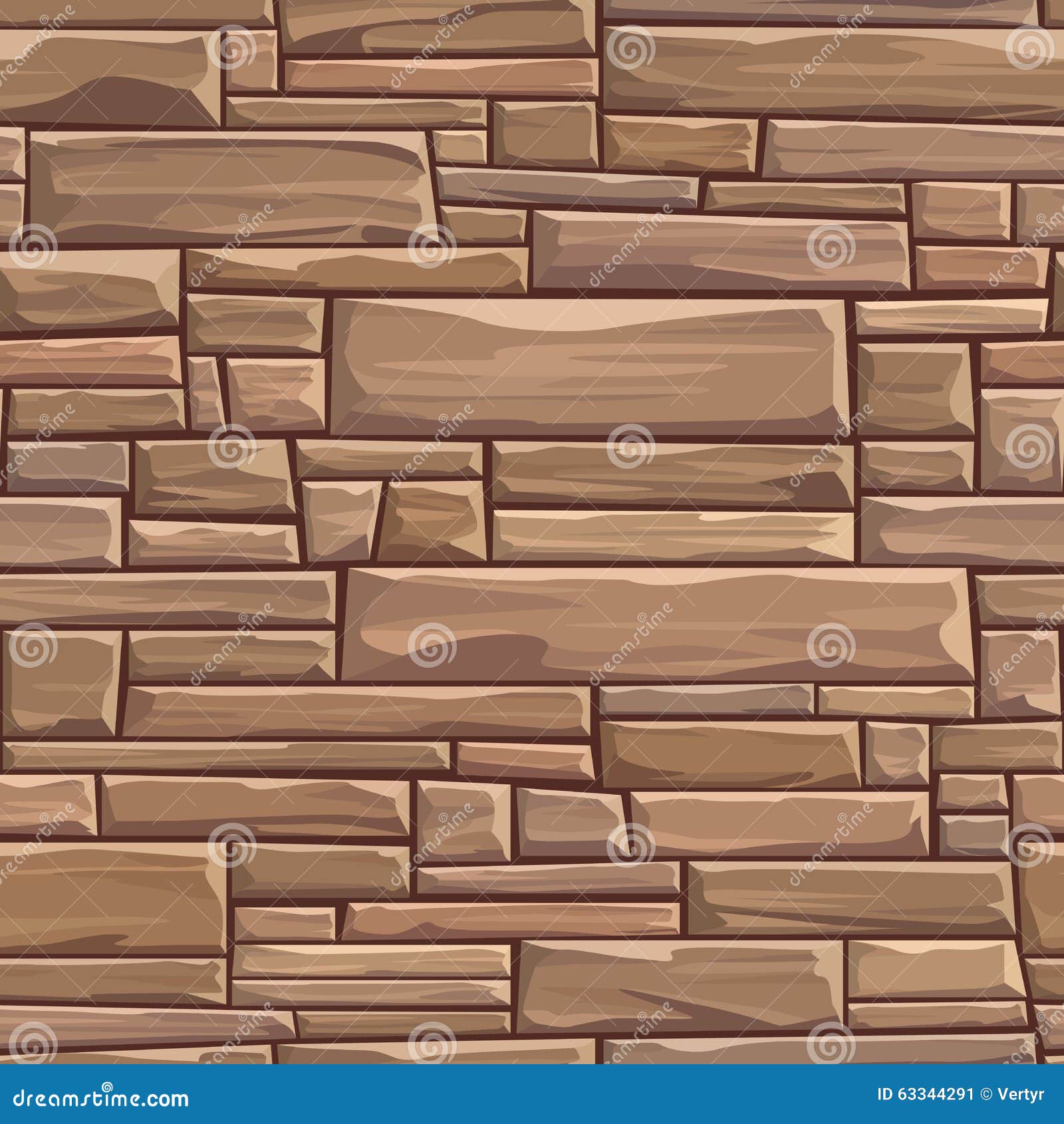 Seamless Colored Background Wall of Rectangular Bricks. Stock Vector ...