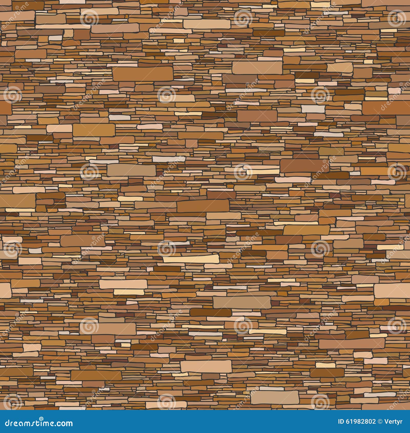 Seamless Colored Background Wall of Rectangular Bricks. Stock Vector ...