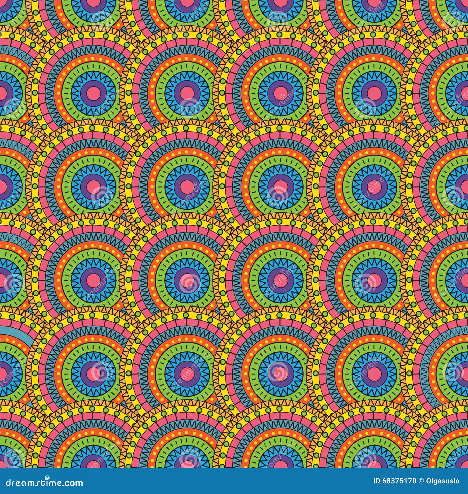 Seamless with Colored Circles Stock Vector - Illustration of pattern ...