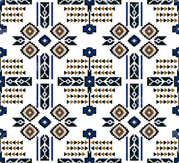 Seamless Colored Ethnic Design on White Background for Textile Prints ...