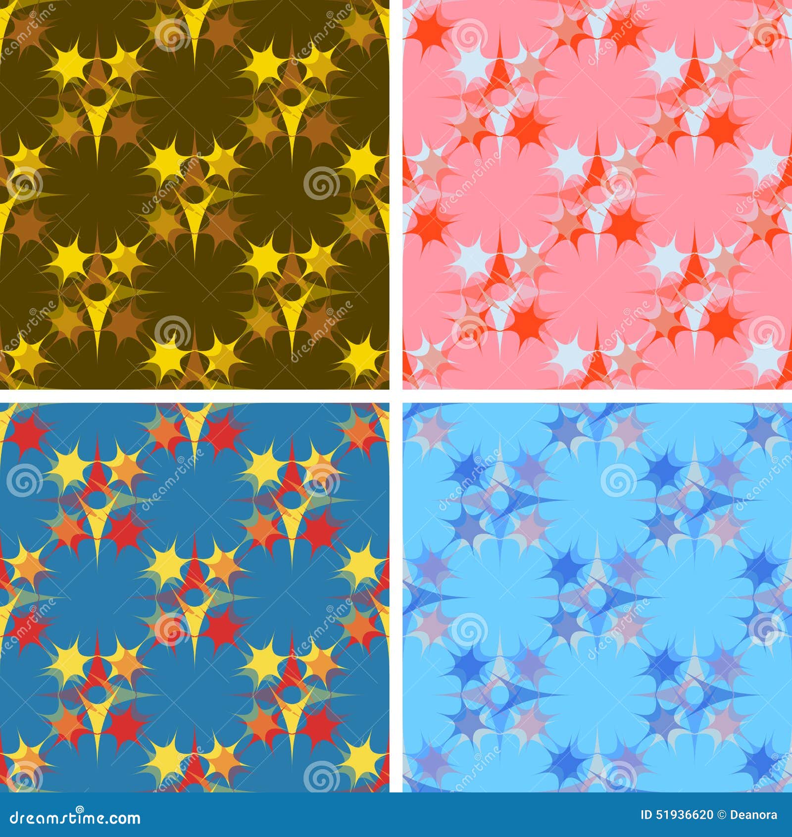 Seamless Colored Figures Pattern Set Stock Vector - Illustration of ...