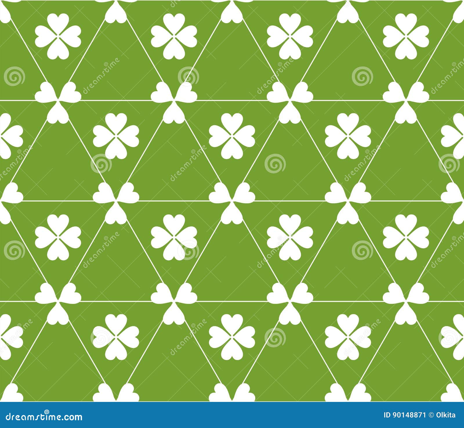 Seamless Colored Pattern. Print of White Clovers Four and Three Leaves ...