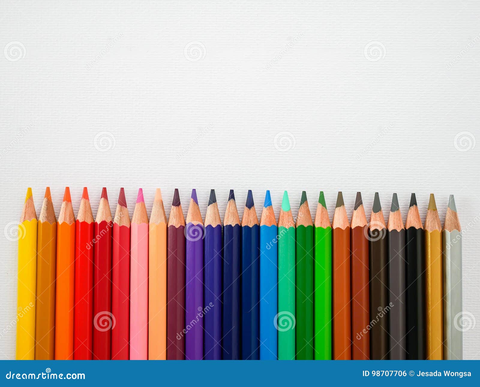 Seamless Colored Pencils Row on White Painting Paper Background Stock ... Seamless Colored Pencils Row on White Painting Paper Background Stock ...