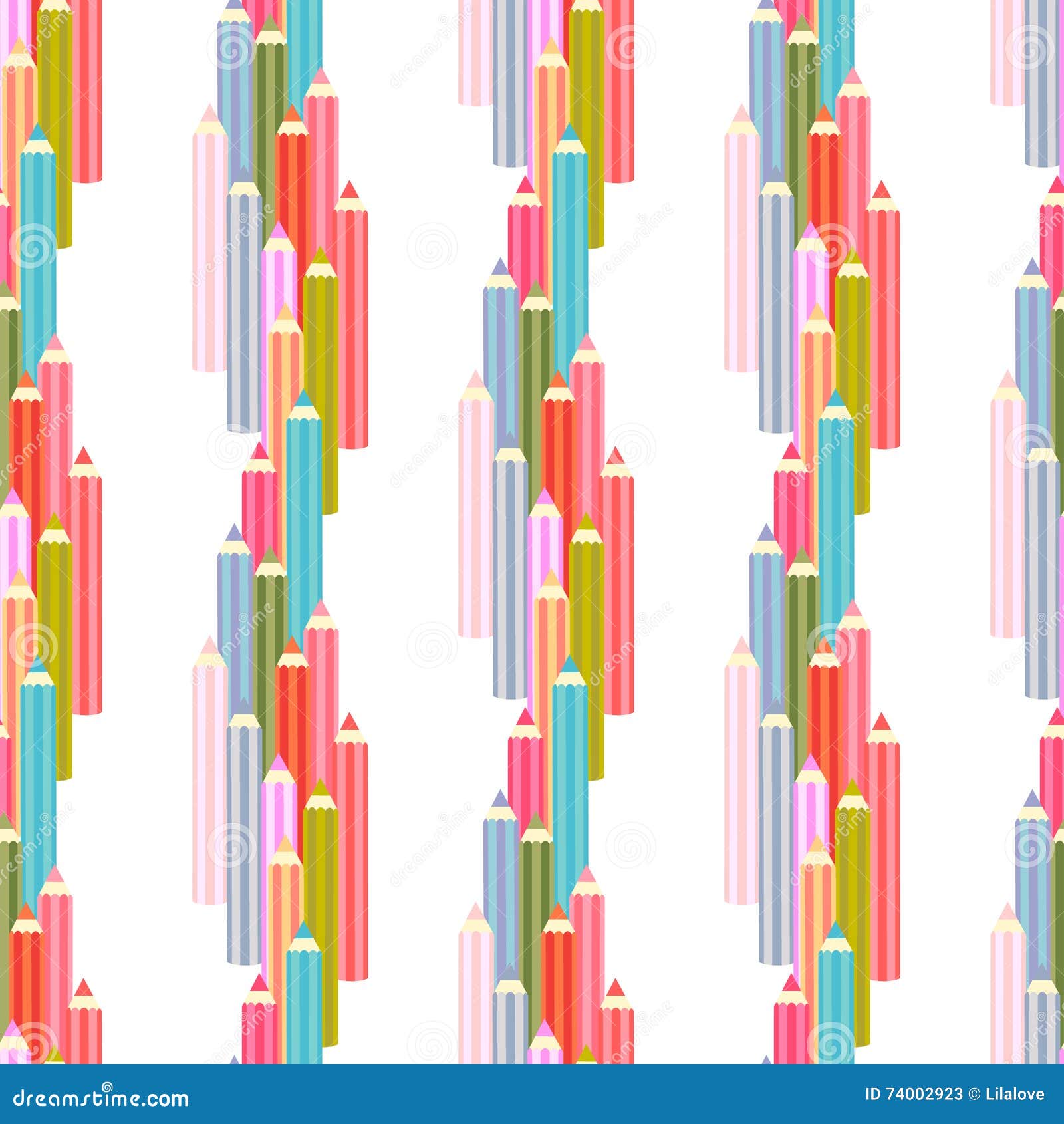 Seamless colored pencils stock vector. Illustration of graphic - 74002923